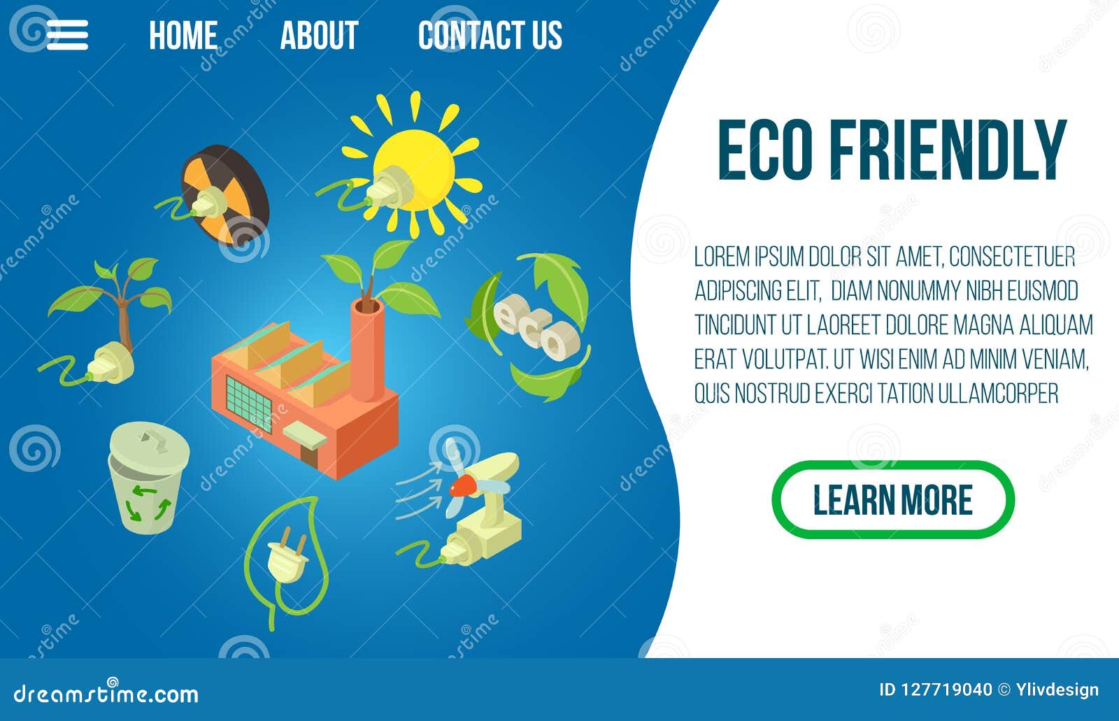 Eco Friendly Concept Banner, Isometric Style Stock Vector ...