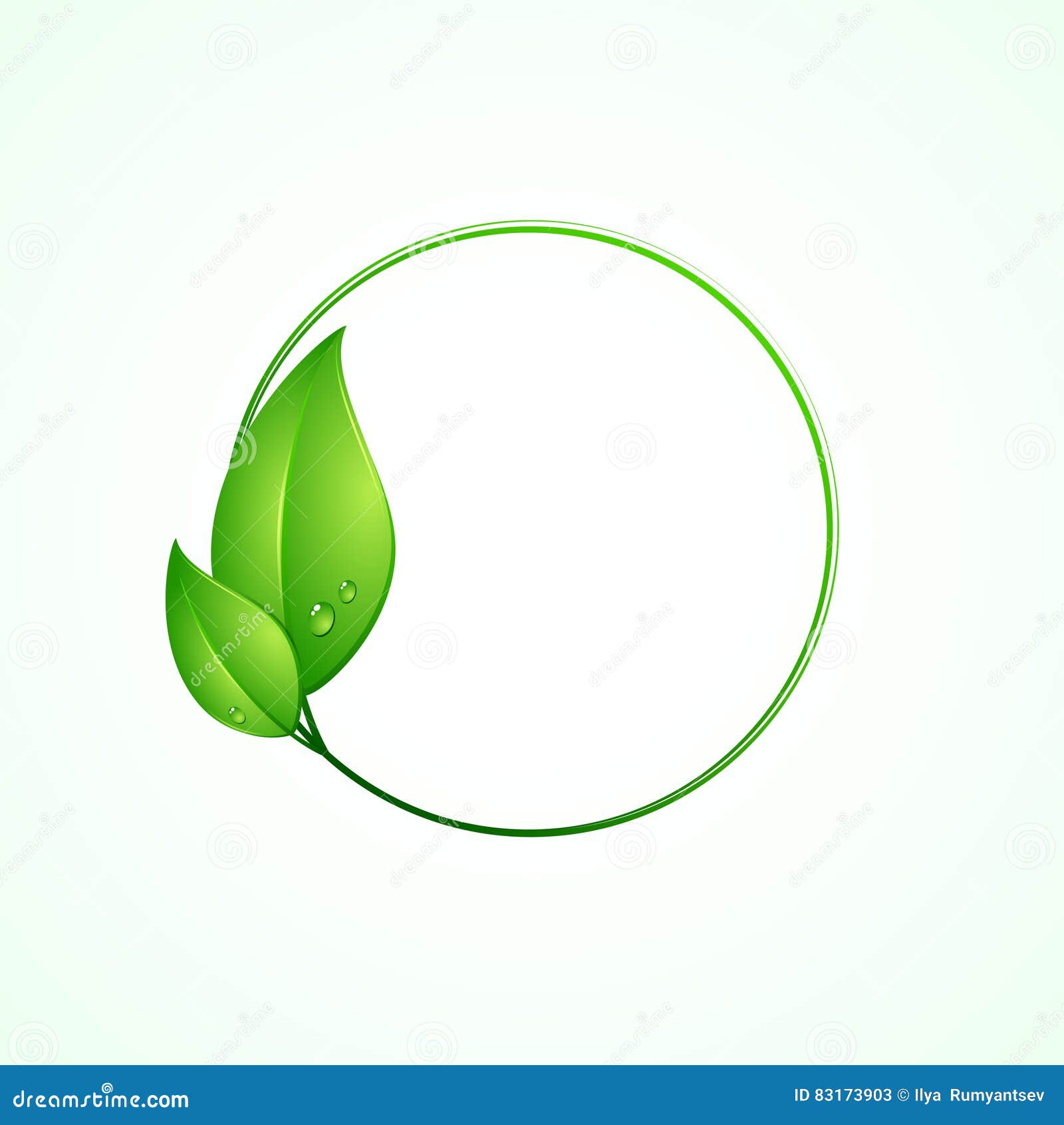 Eco Friendly Concept, Green Round Frame with Leaves Stock Vector ...