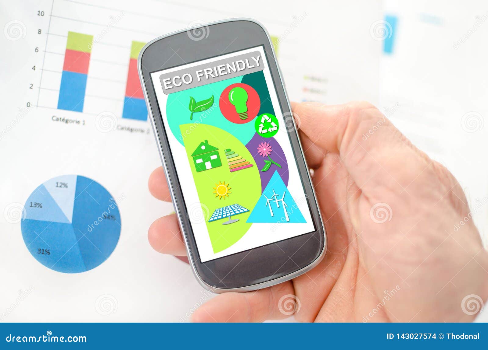 Eco Friendly Concept on a Smartphone Stock Illustration - Illustration ...
