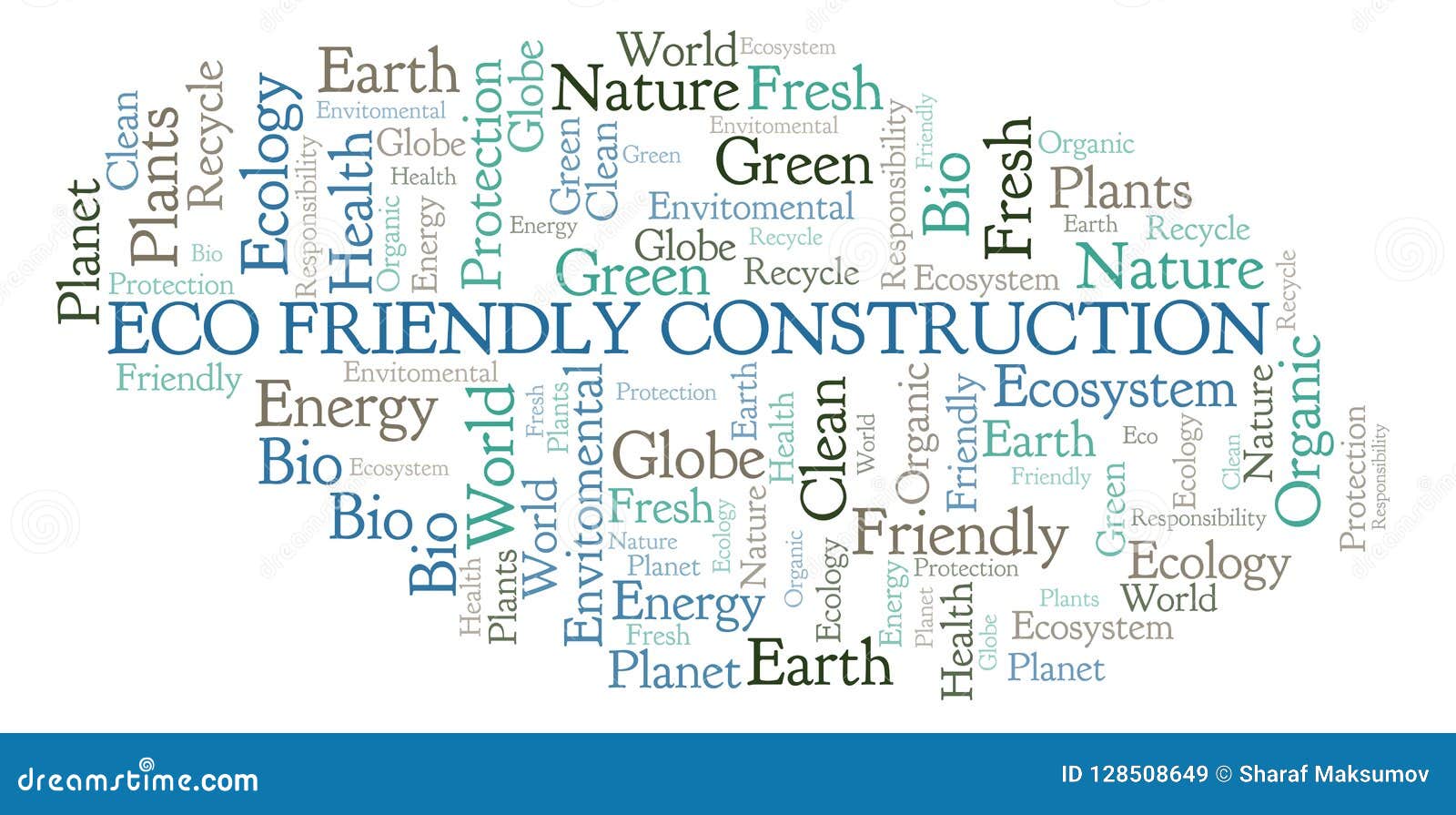Eco Friendly Construction Word Cloud. Stock Illustration - Illustration ...