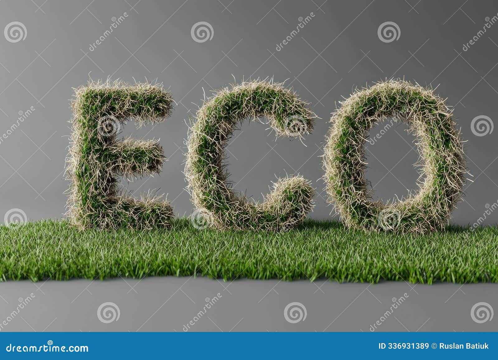 Eco-friendly Design: Green Grass Forming the Text ECO on a Vibrant ...