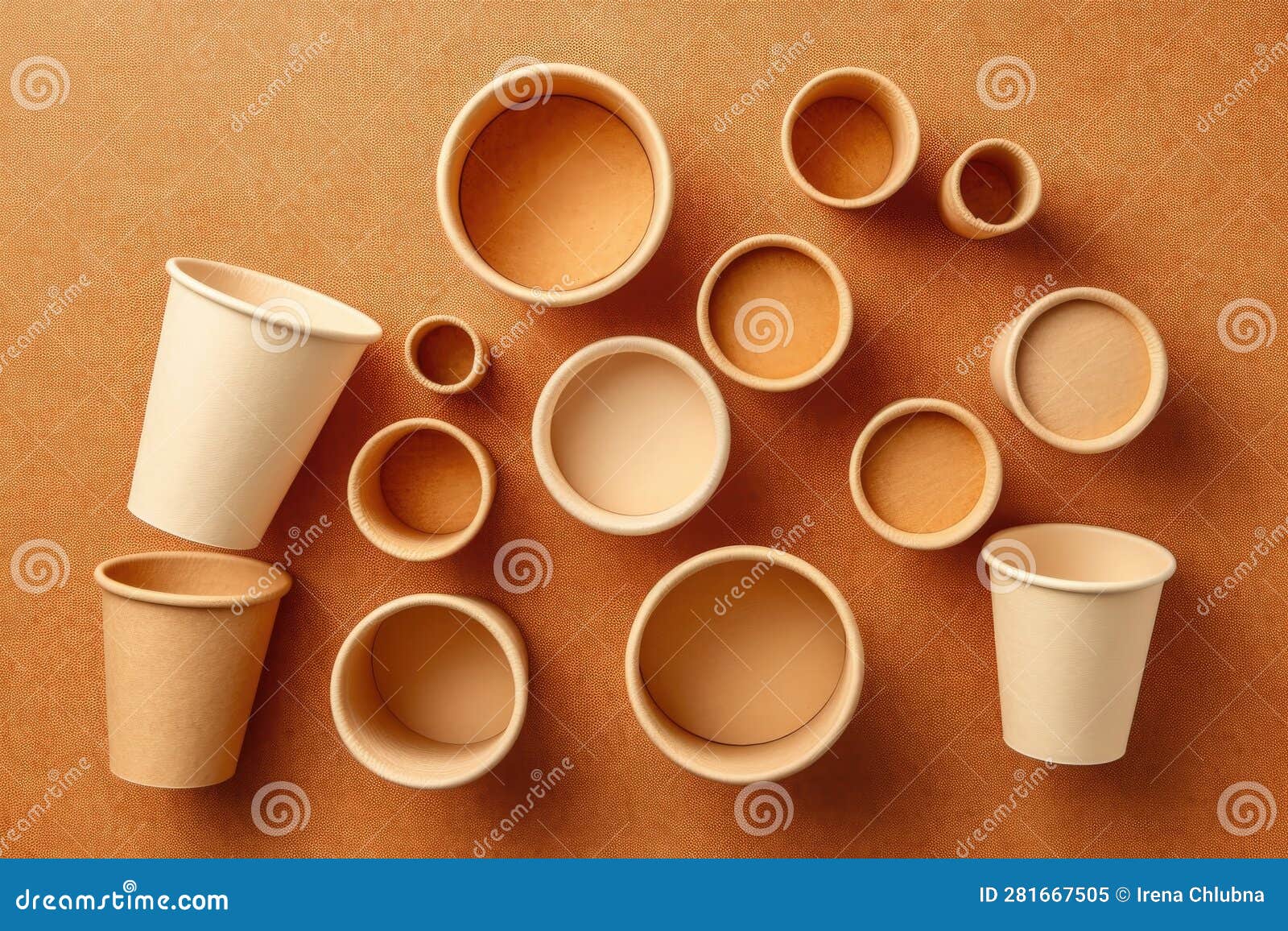 Eco-friendly Disposable Paper Cups. Generative AI Stock Illustration ...