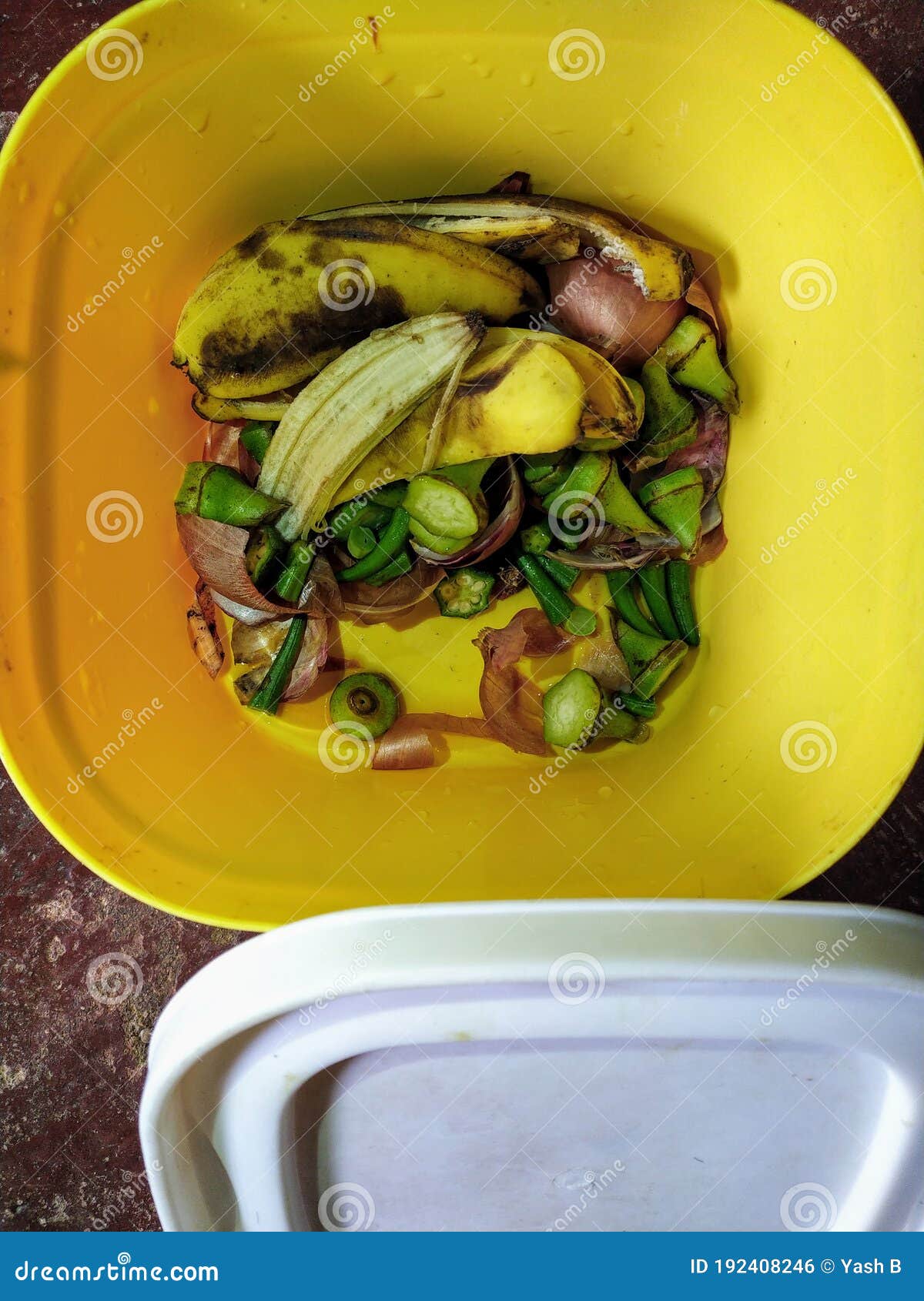 Eco Friendly Dust Bin Filled with Vegetable Waste, House Hold Waste ...