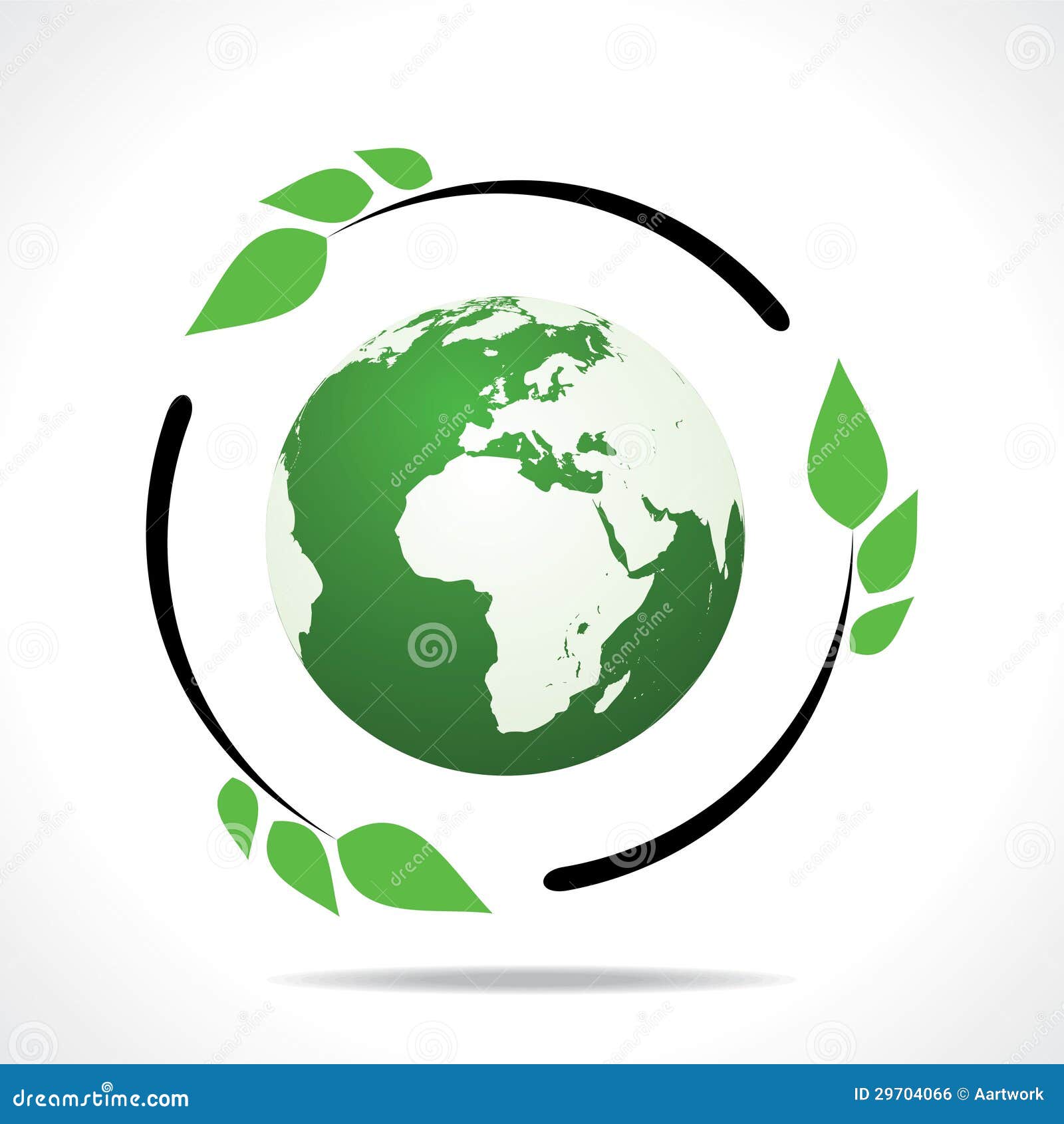Eco Friendly Earth with Green Leaf Design Stock Vector - Illustration ...