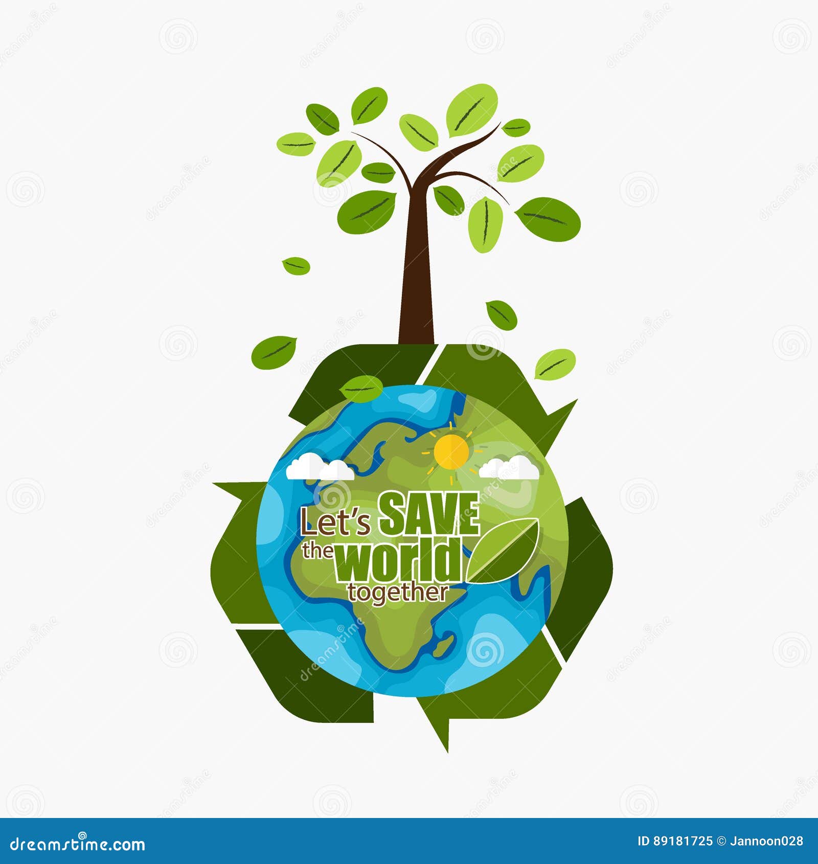 ECO FRIENDLY. Ecology Concept With Green Eco Earth And Trees. Vector ...
