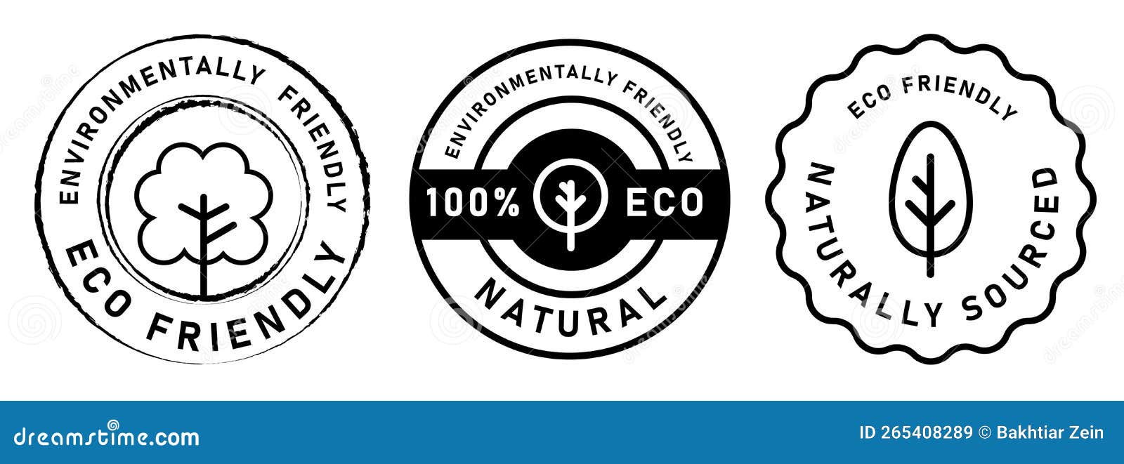 Eco Friendly Ethically Sourced Natural Label and Stamp in Black White ...