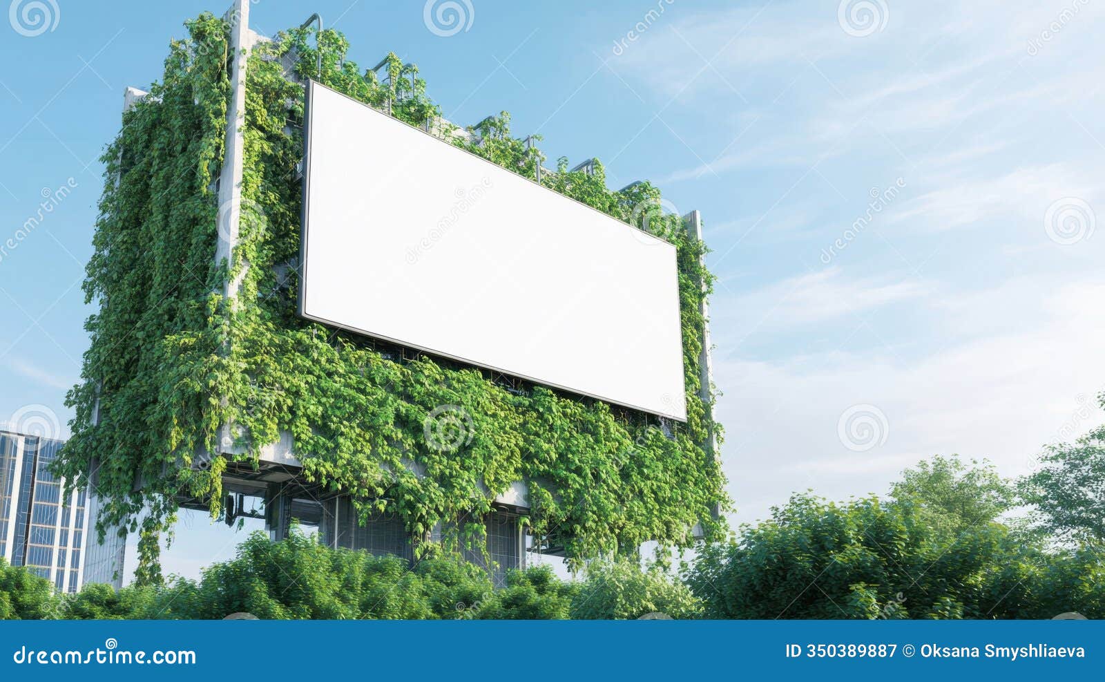 Eco-Friendly Green Billboard Blank Advertisement Space Stock Image ...