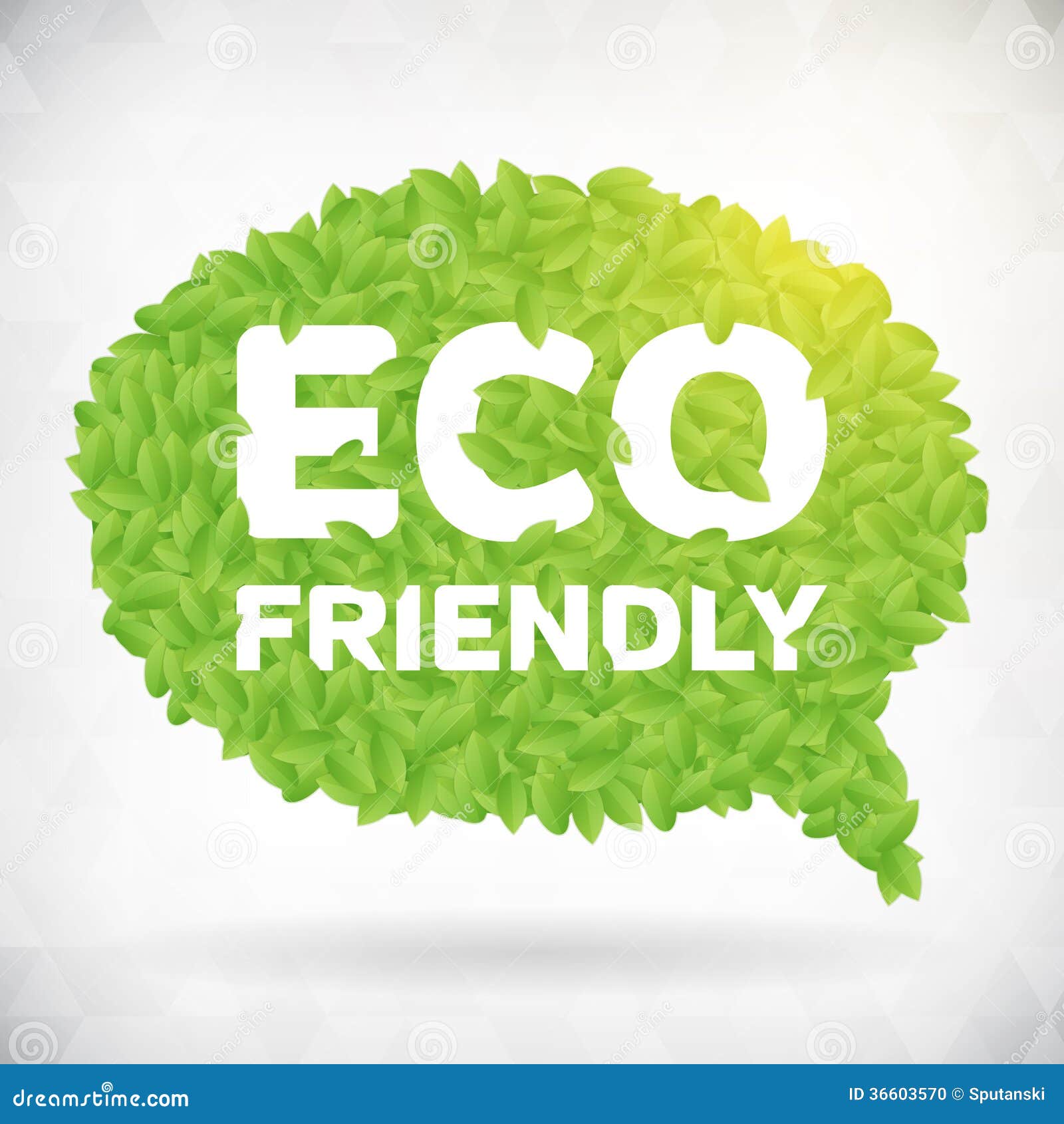 ECO Friendly Green Leaf Speech Bubble Stock Vector - Illustration of ...