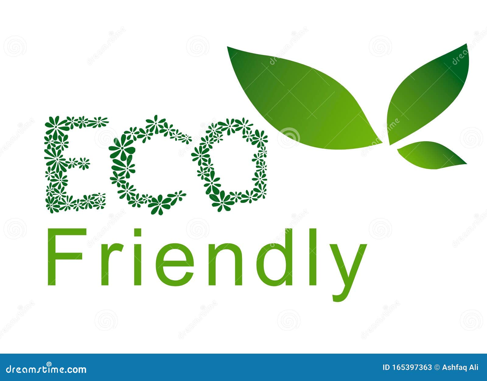 Eco Friendly Green Leaves Logo on White Background Stock Illustration ...