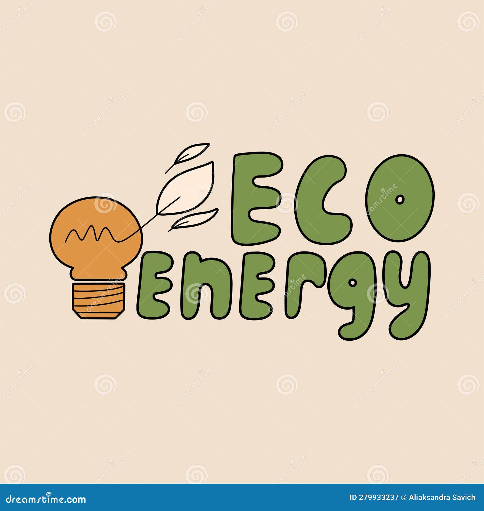 Eco-friendly Handwritten Phrase. Vector Illustration in Hand Drawn ...