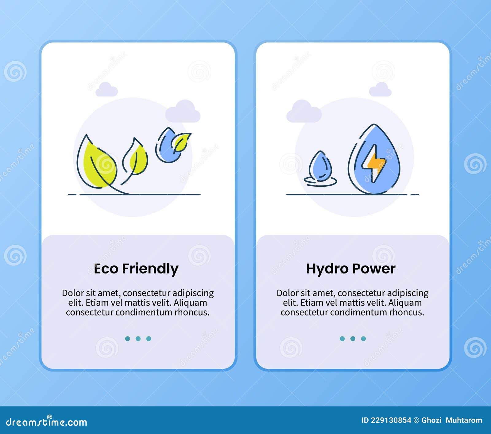 Eco Friendly and Hydro Power Onboarding Template for Mobile Ui App ...