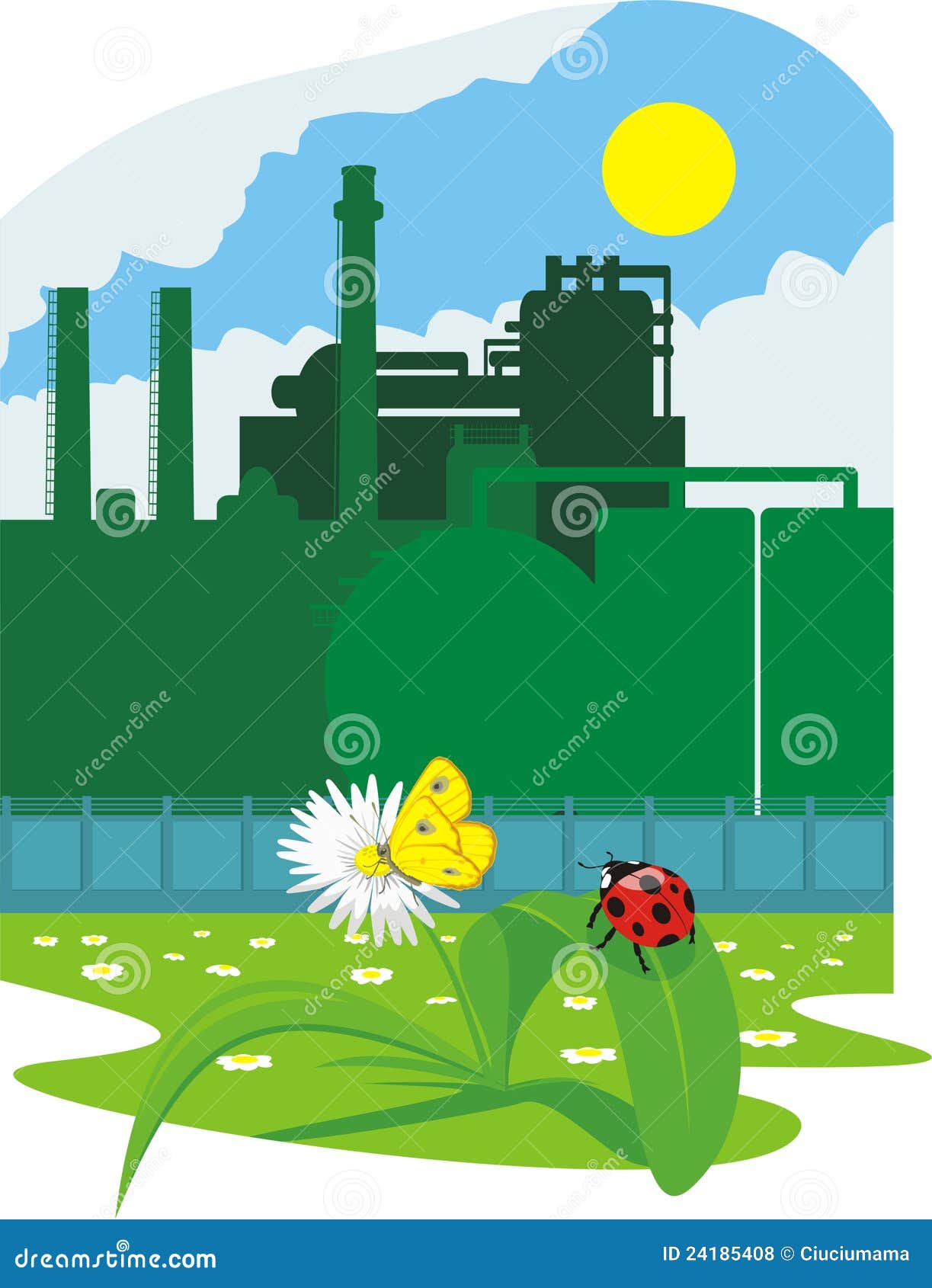 Eco friendly industry stock vector. Illustration of friendly - 24185408