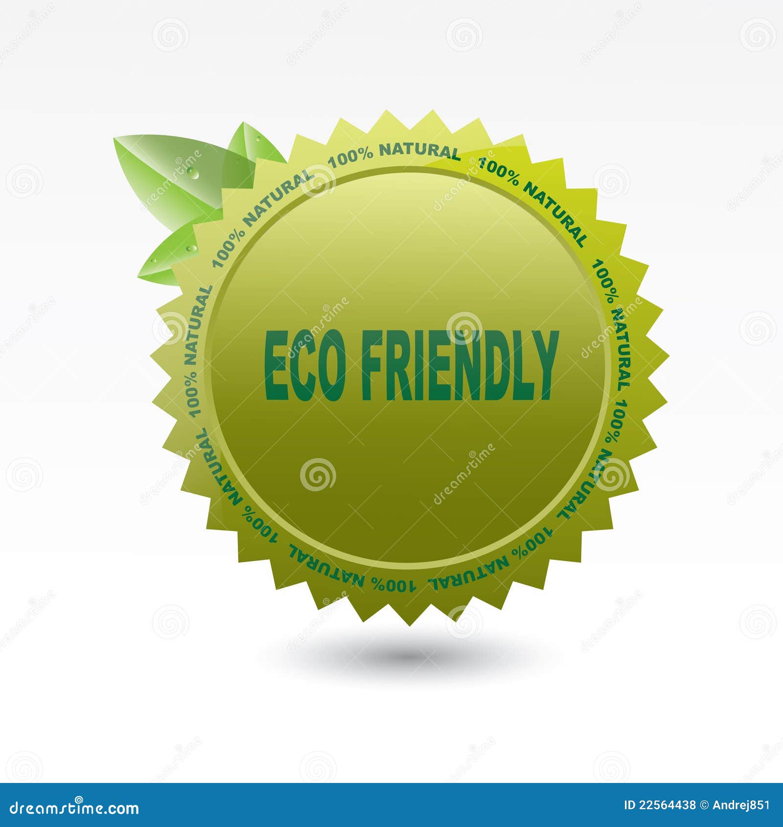 Eco-friendly Label Design With Green Leaves. Organic Product Badge With ...