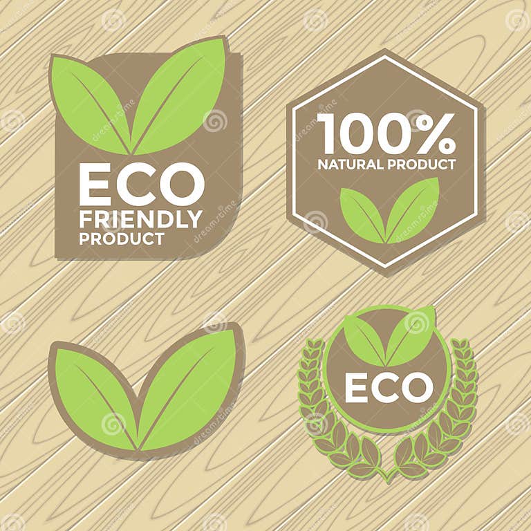 Eco friendly label set stock vector. Illustration of design - 40848461