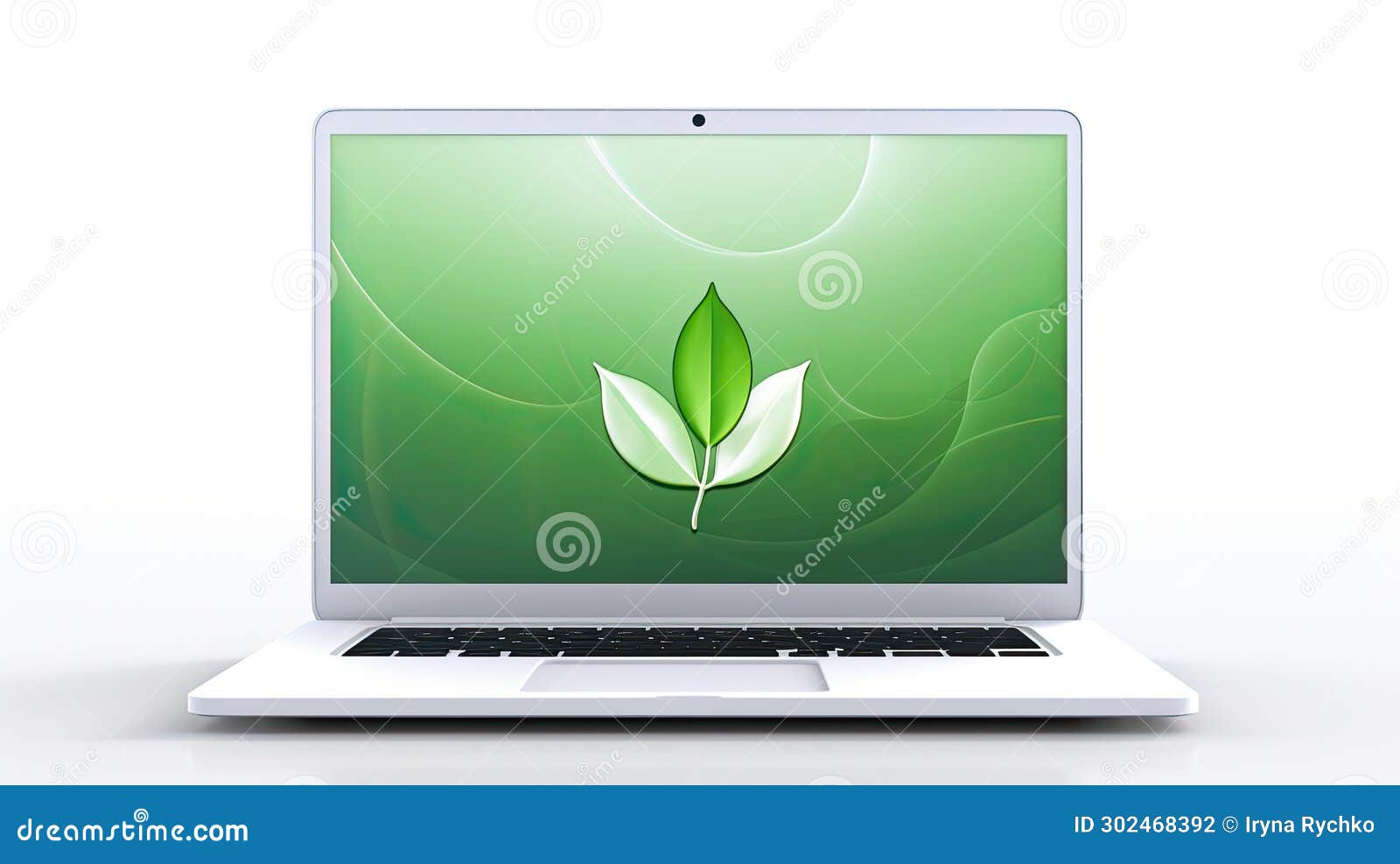 Eco-friendly Laptop Isolated on White Stock Illustration - Illustration ...