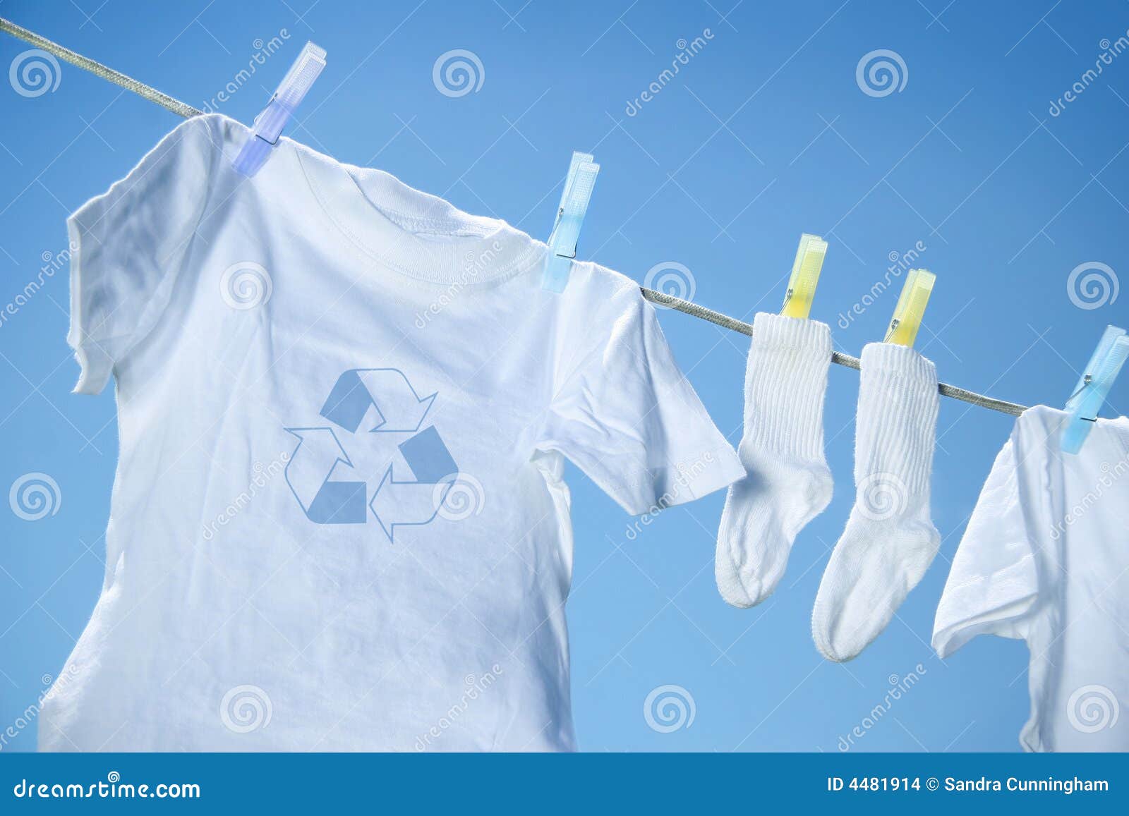 Eco- Friendly Laundry Drying on Clothesline Stock Photo - Image of ...