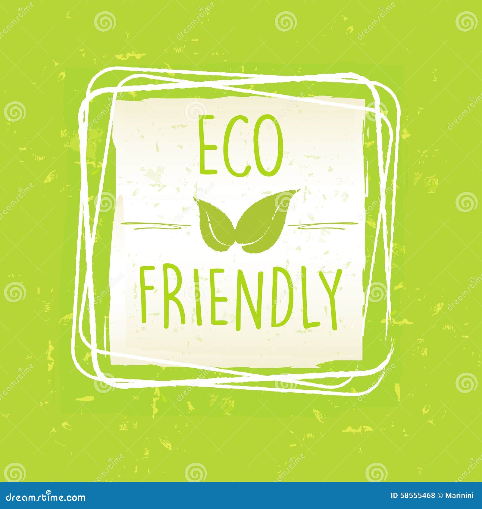 Eco Friendly with Leaf Sign in Frame Over Green Old Paper Backgr Stock ...