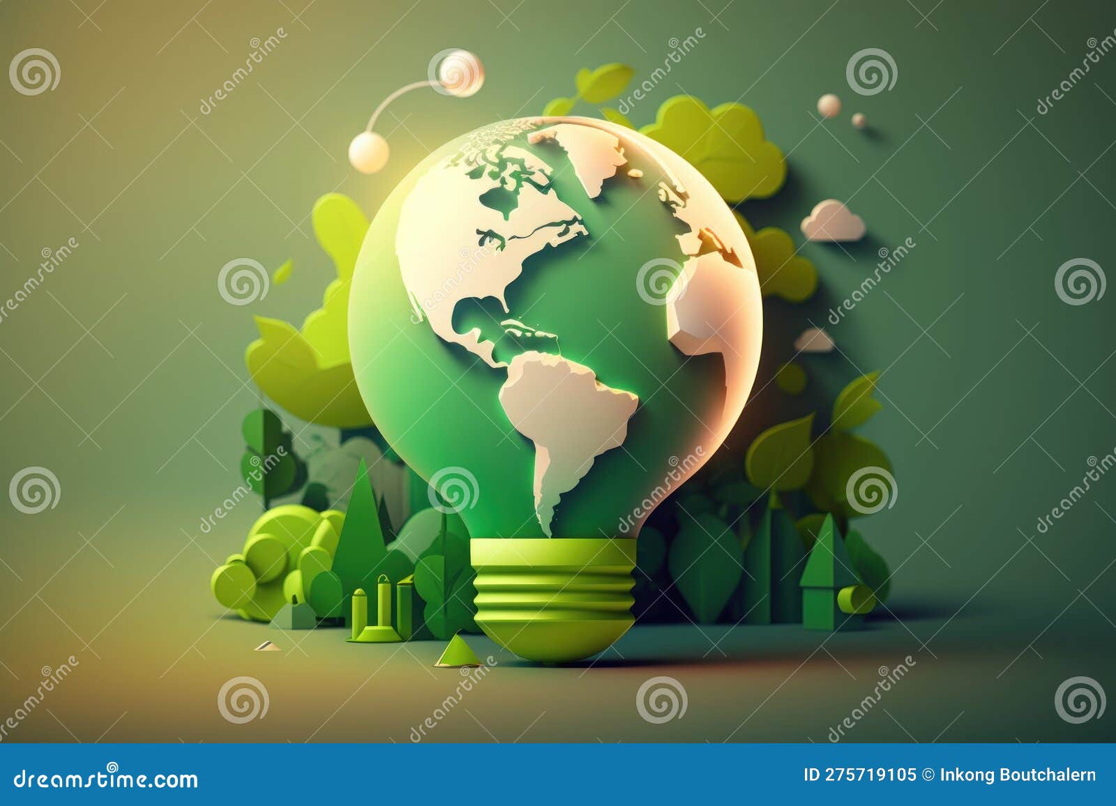 Eco Friendly Lightbulb Background, Sustainable and Renewable Energy ...