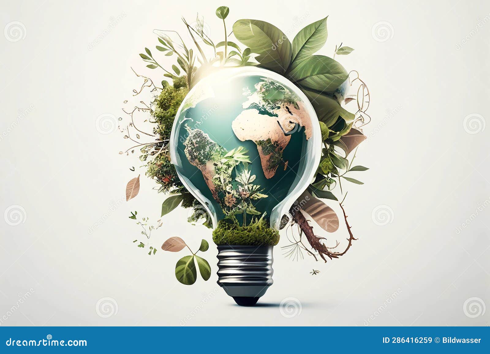 Eco Friendly Lightbulb with Earth Globe. Generative Ai Stock ...