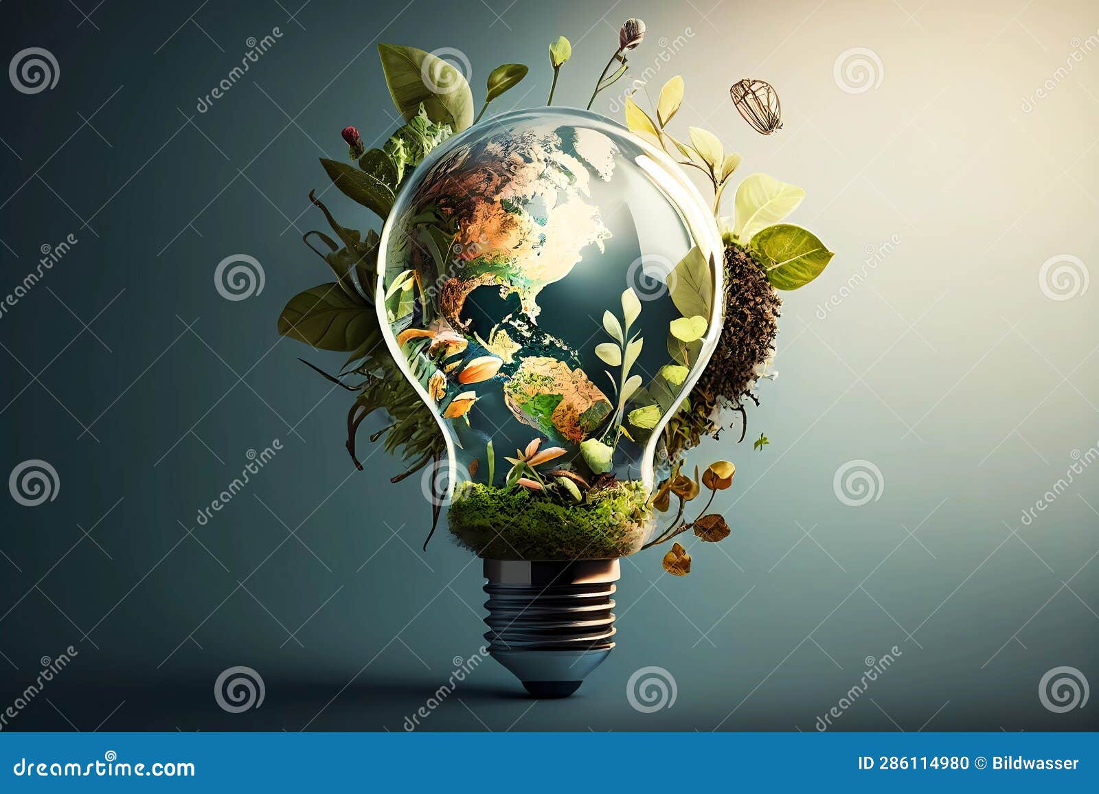 Eco Friendly Lightbulb with Earth Globe. Generative Ai Design Concept ...
