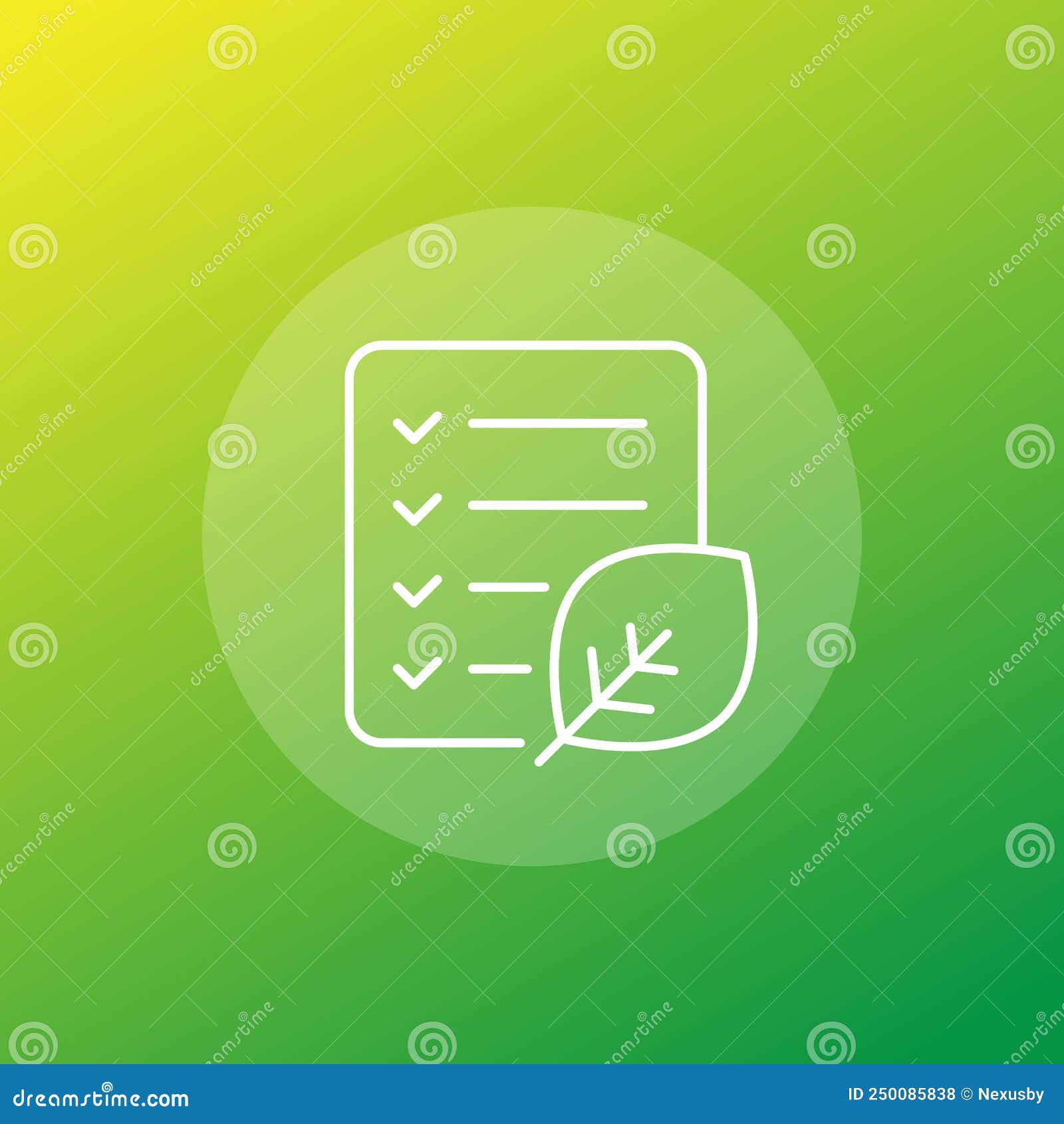 Eco Friendly Line Icon with a Checklist, Vector Stock Vector ...