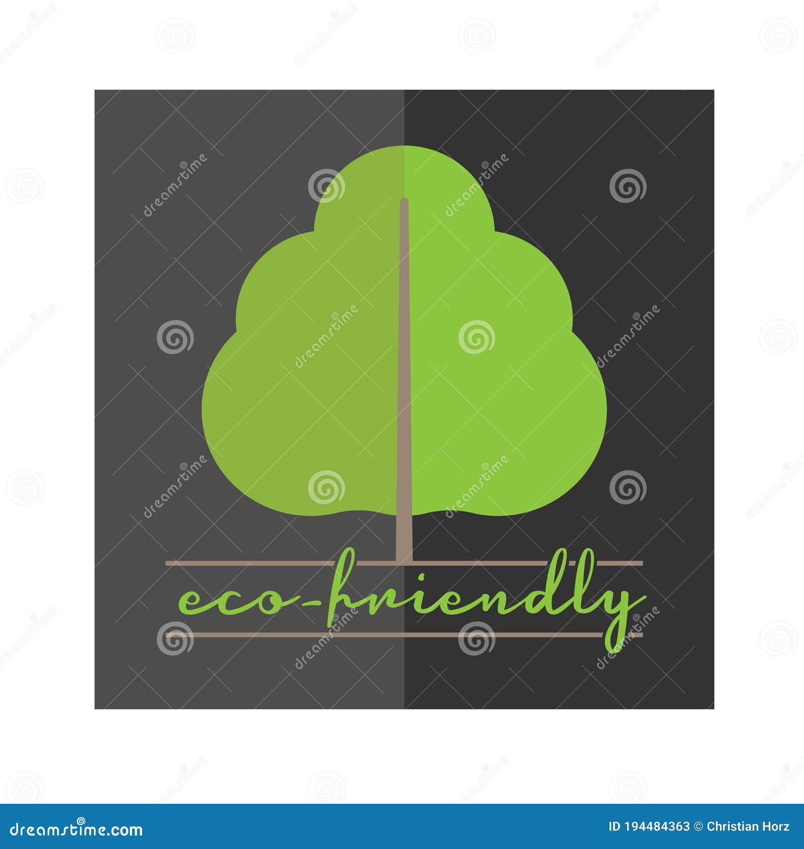 Eco-friendly Logo or Label with Tree Symbol and Text Stock Vector ...