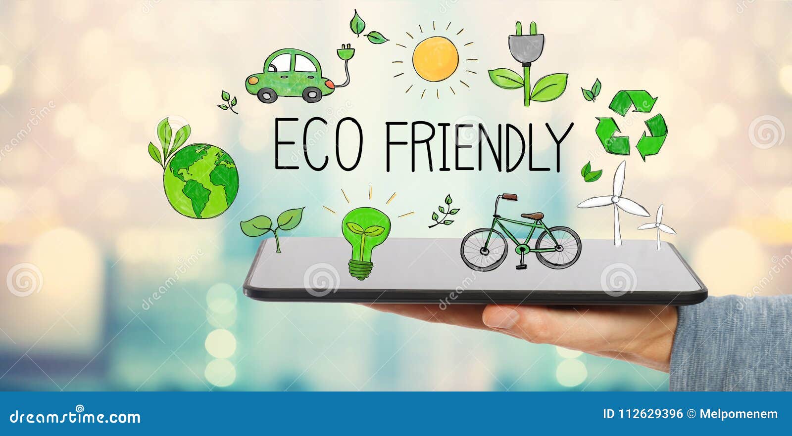 Eco Friendly with Man Holding a Tablet Stock Photo - Image of ecology ...