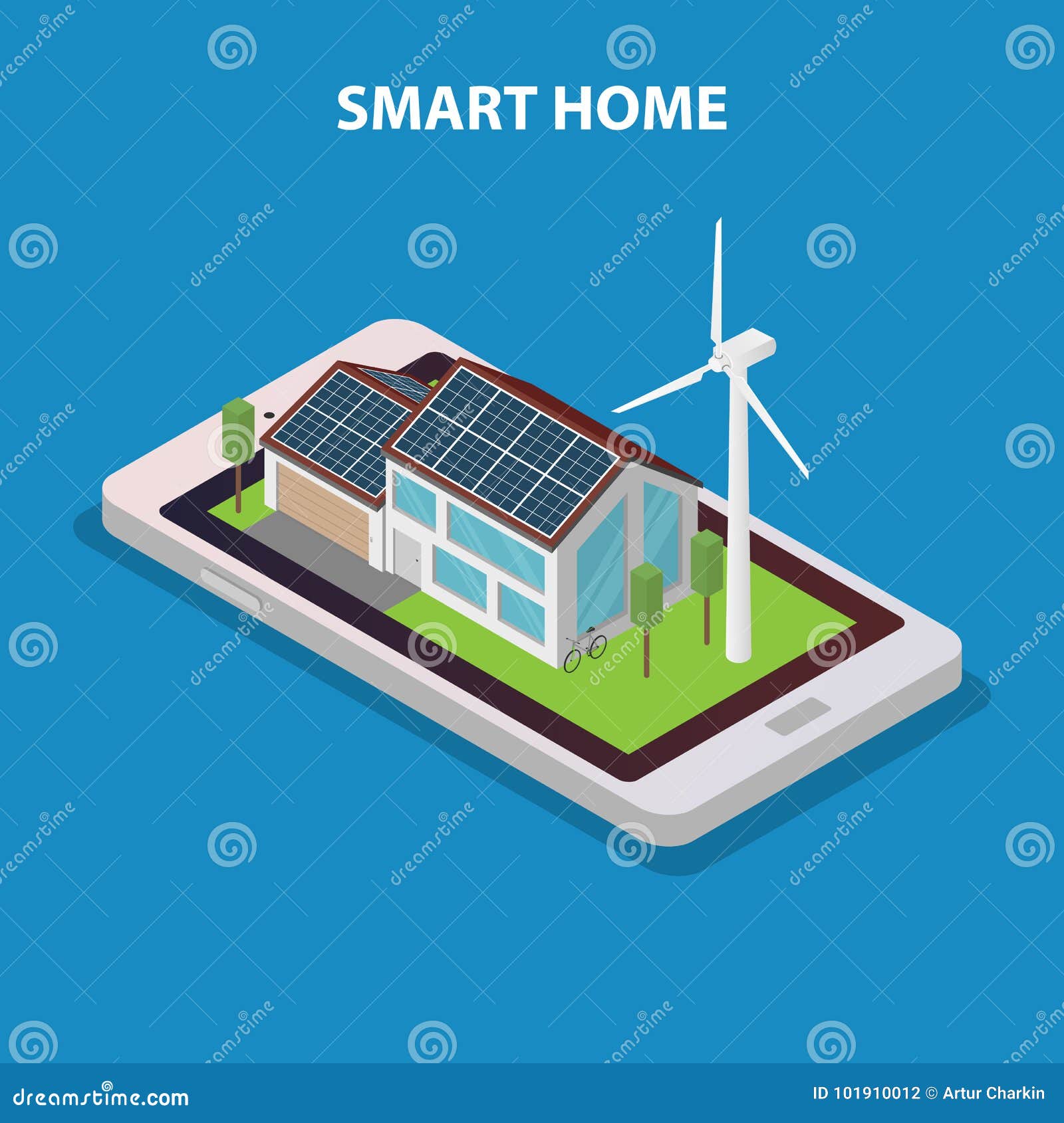 Eco Friendly Modern Smart House. Stock Vector - Illustration of energy ...