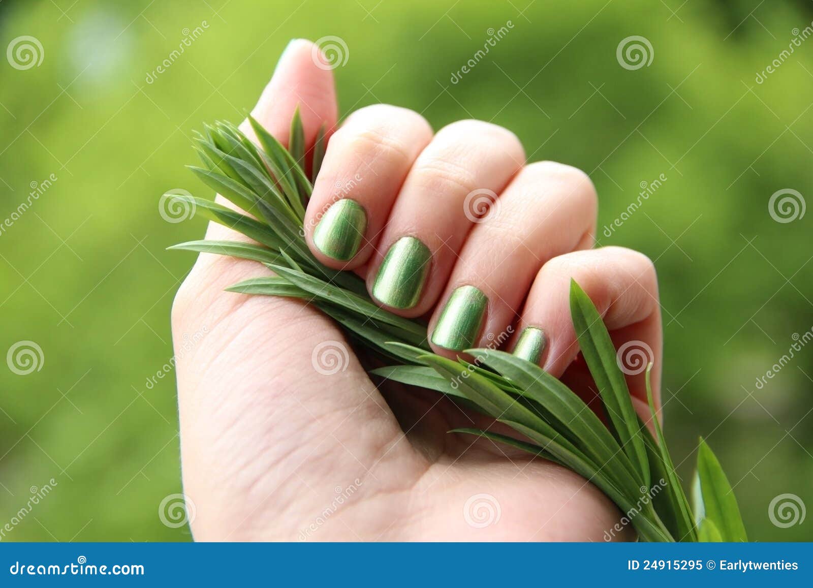 Eco Friendly Nail Polish: Mint Coloured Manicure Stock Image - Image of ...