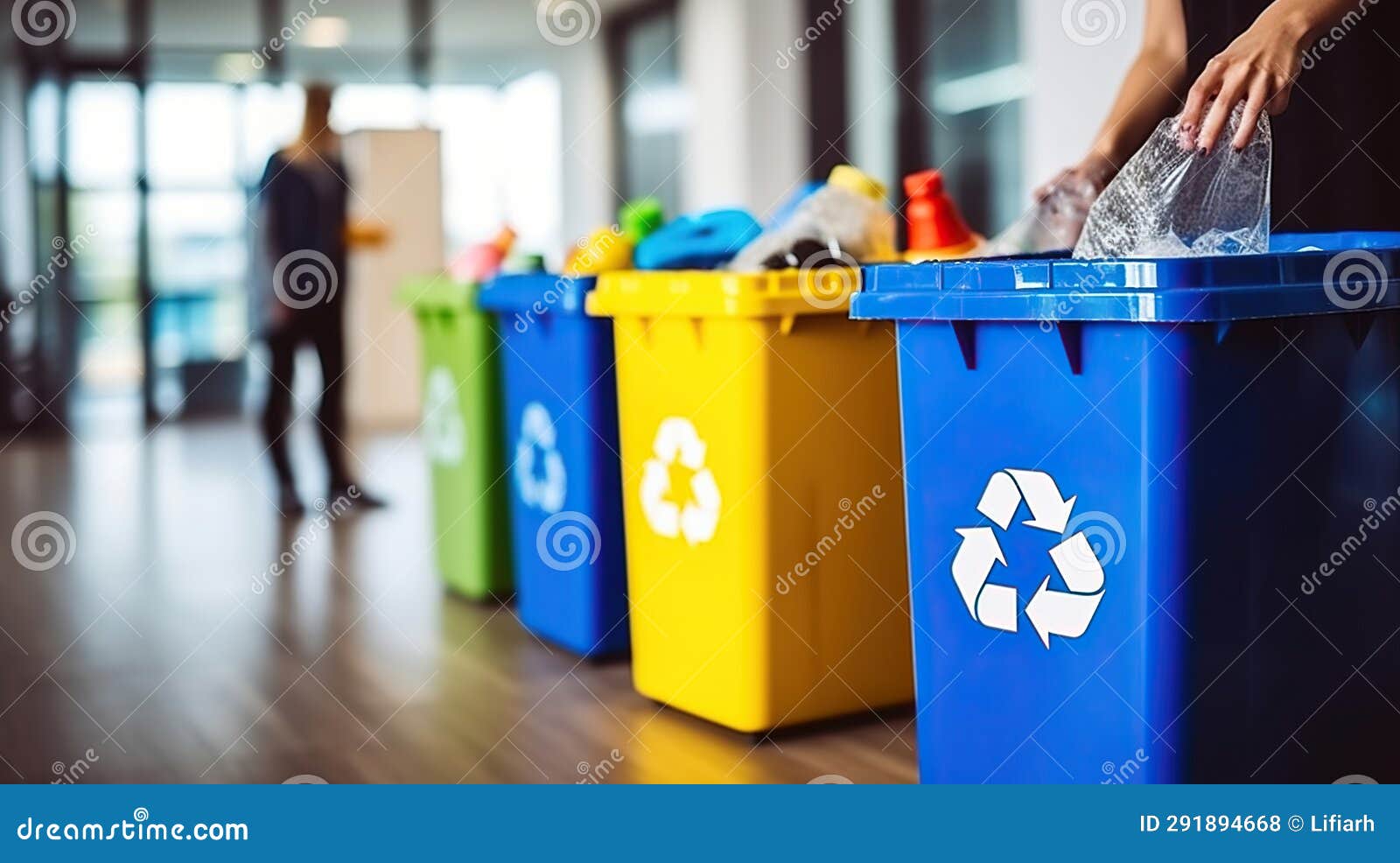 Eco-Friendly Office Practices. Waste Separation and Recycling Stock ...