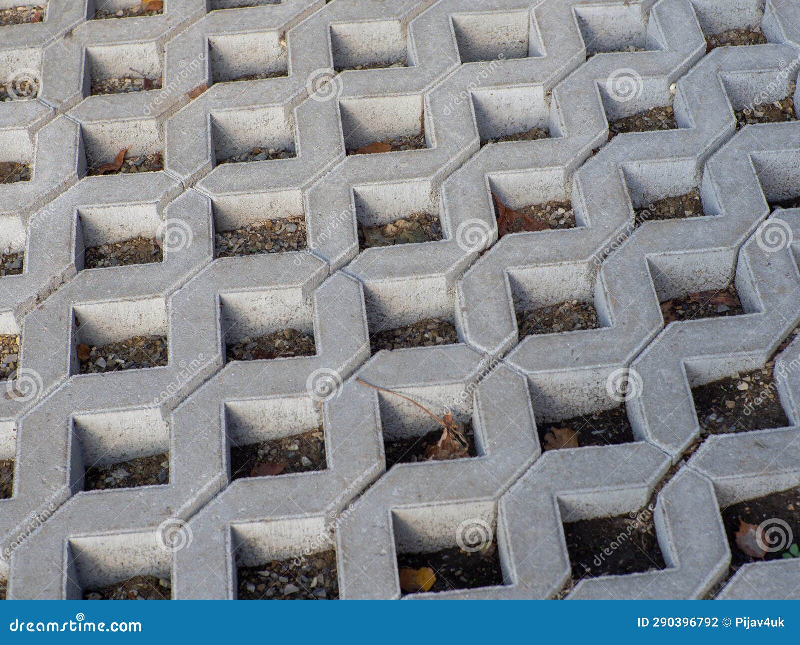Eco-friendly Car Parking Of Concrete Cells And Turf Grass. Car On A ...