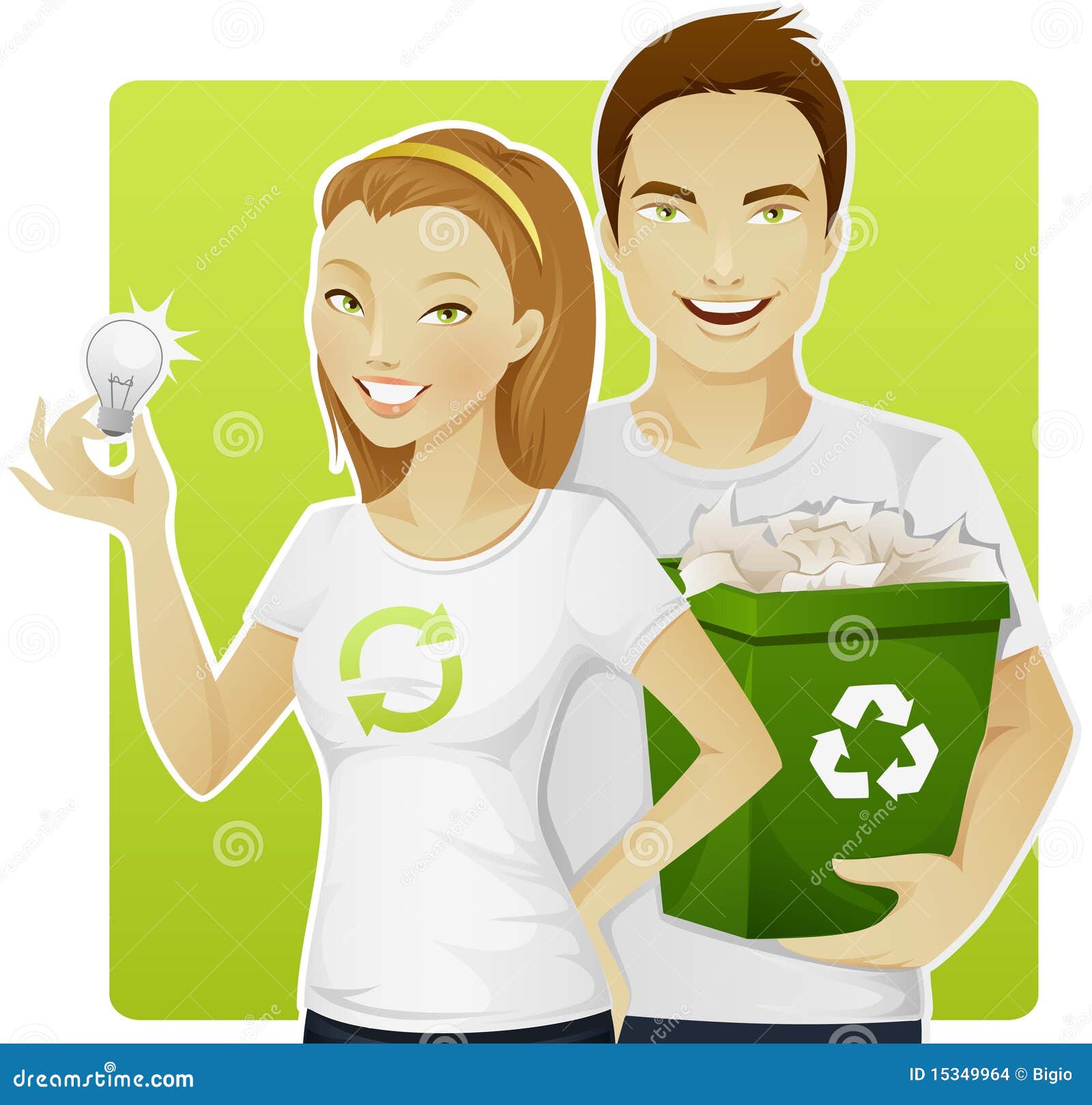 Eco-friendly people stock vector. Illustration of female - 15349964