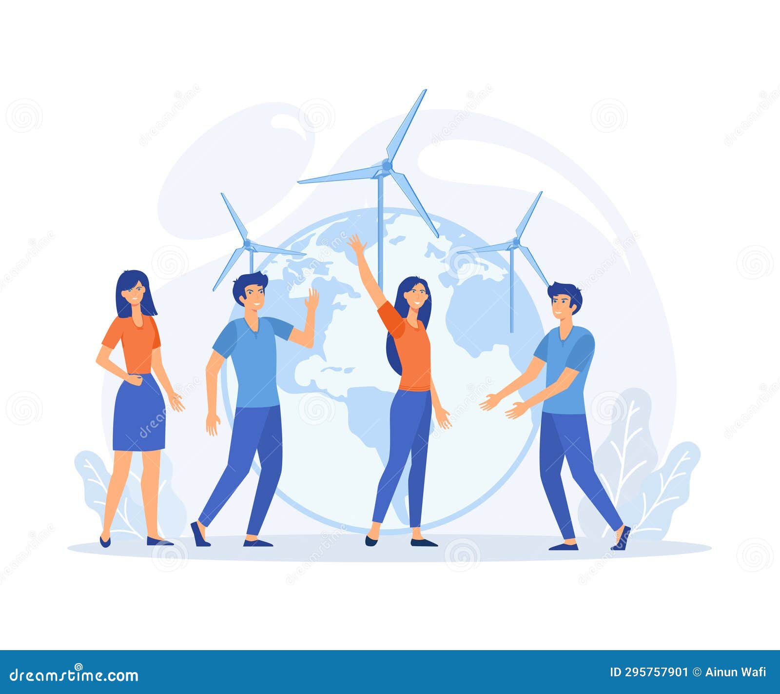 Eco-friendly People with Earth Globe, Saving Planet, Protecting and ...