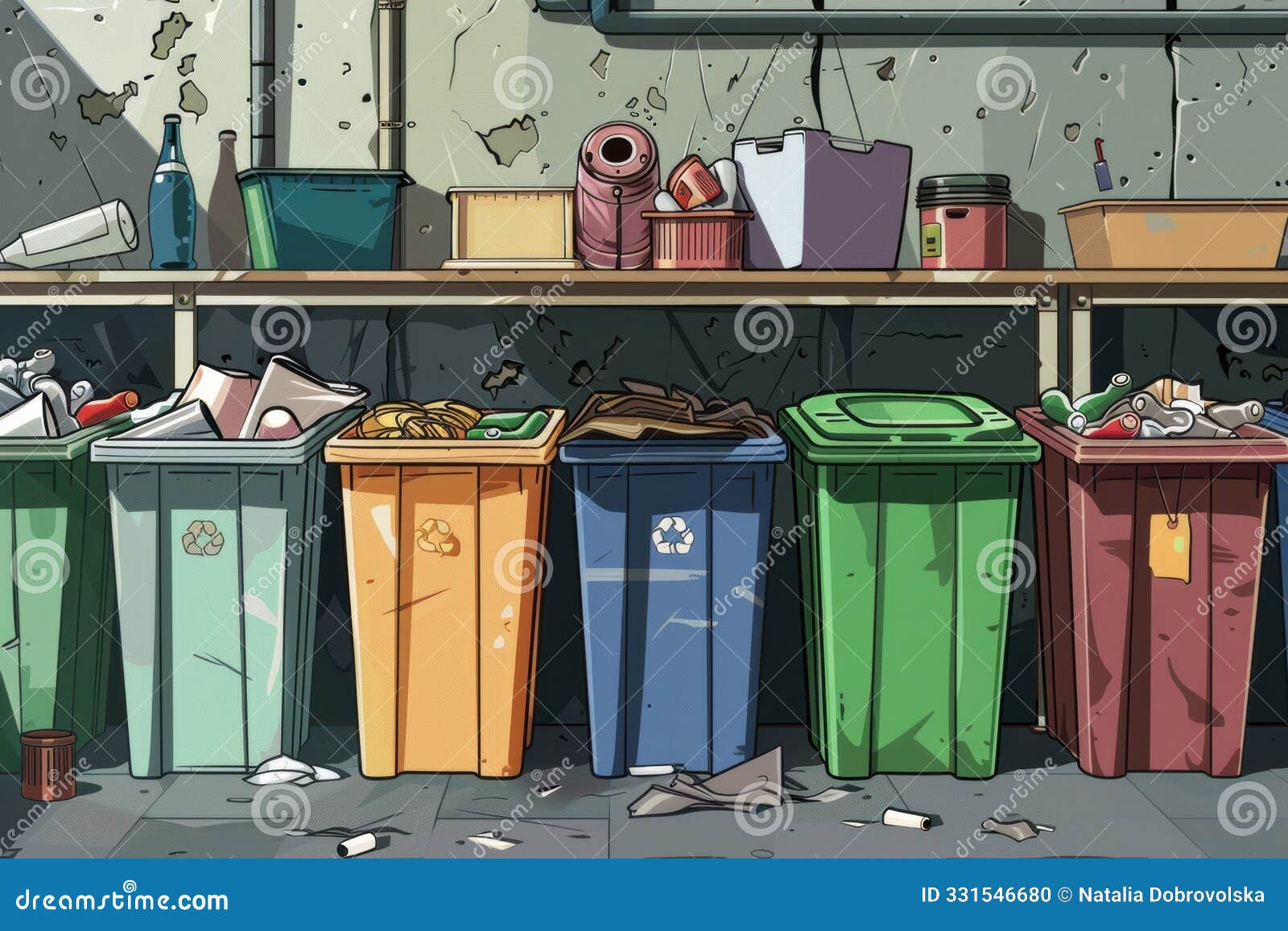 Eco-friendly Picture of Waste Sorting Concept, Bins for Recycling Stock ...