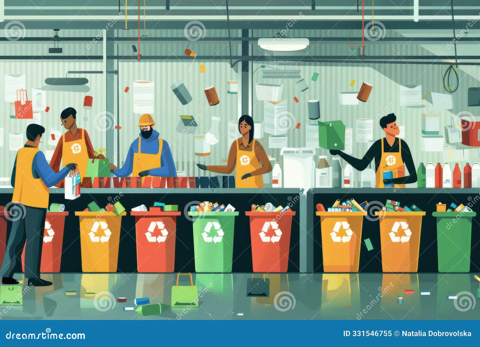 Eco-friendly Picture of Waste Sorting Concept, Bins for Recycling Stock ...