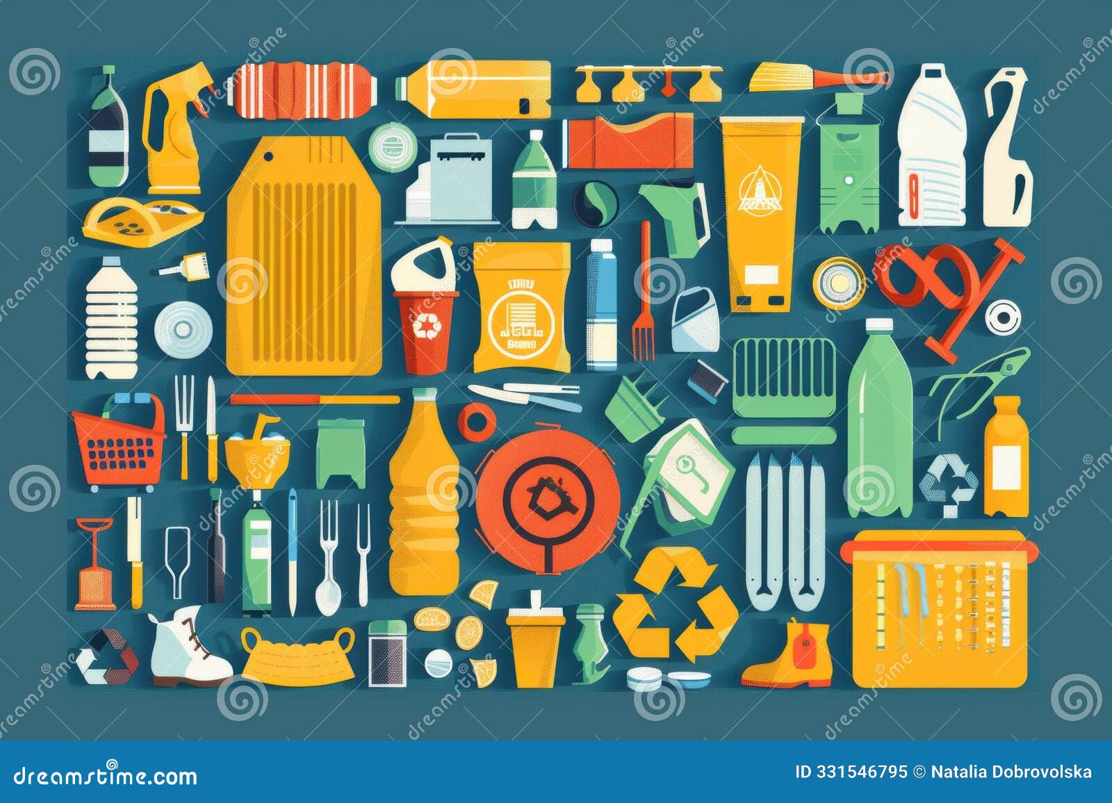 Eco-friendly Picture of Waste Sorting Concept, Bins for Recycling Stock ...