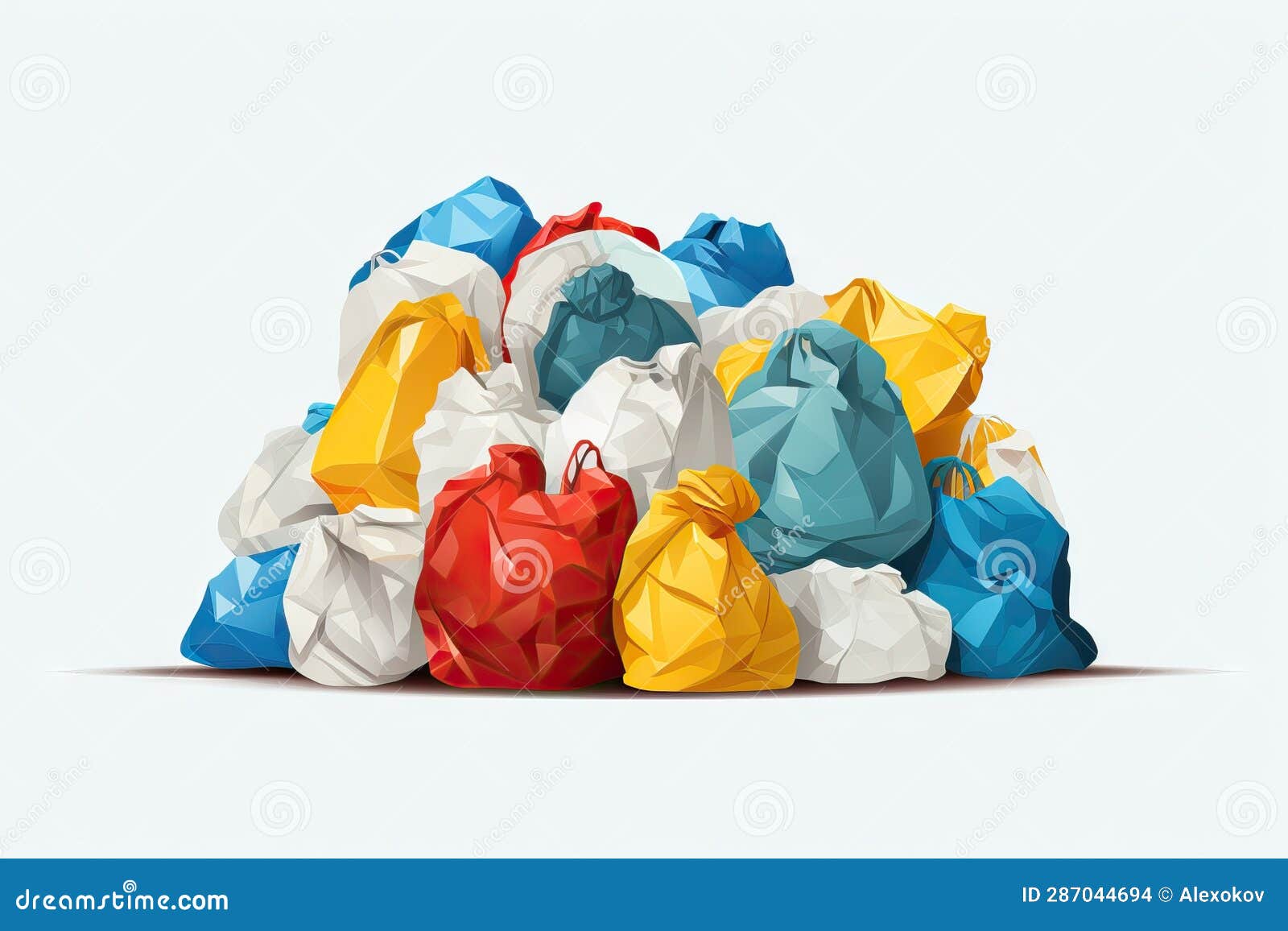 Eco-friendly Plastic Bags in Flat Minimalistic Style AI Generated Stock ...