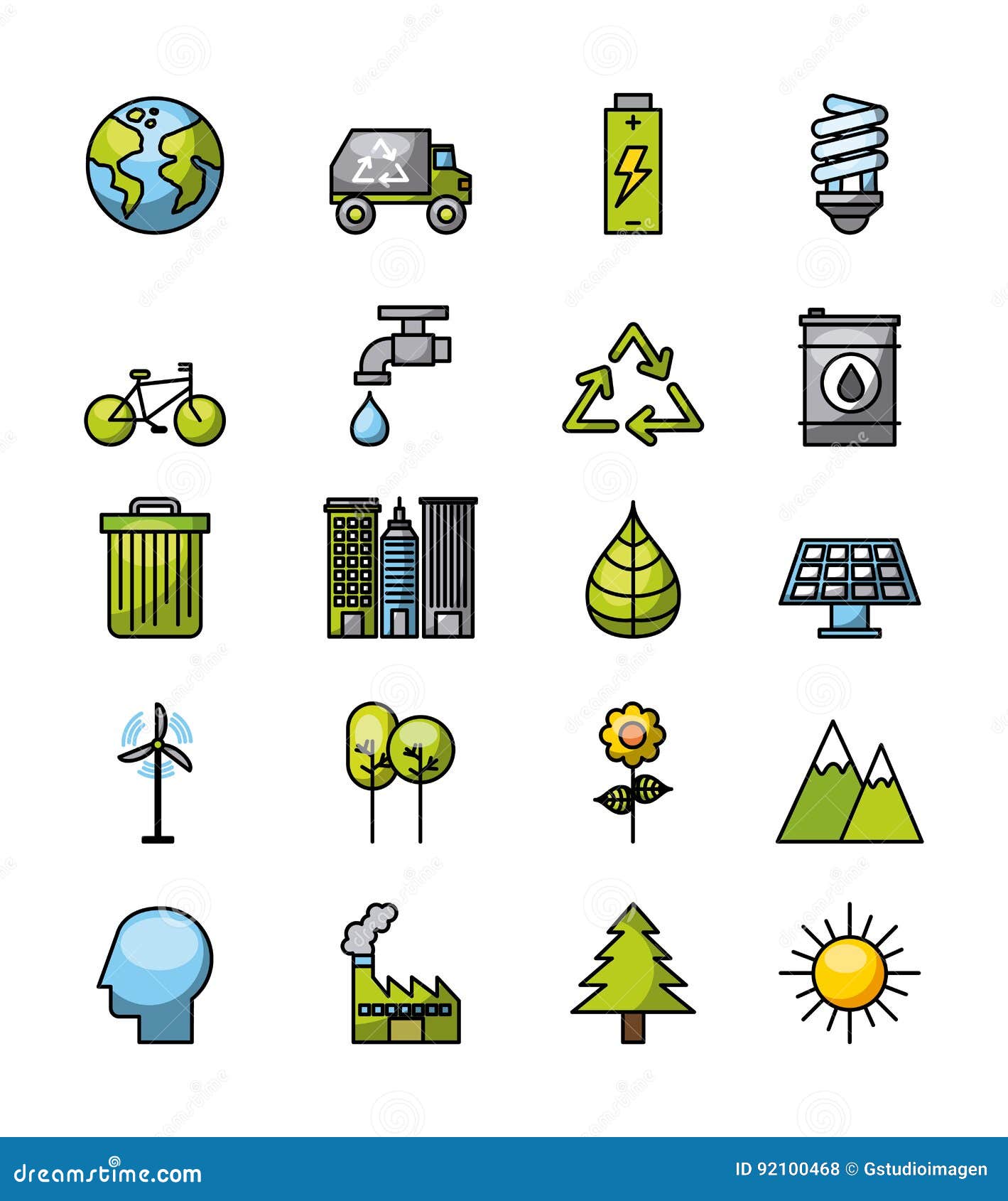 Eco Friendly Related Icons Image Stock Vector - Illustration of mind ...