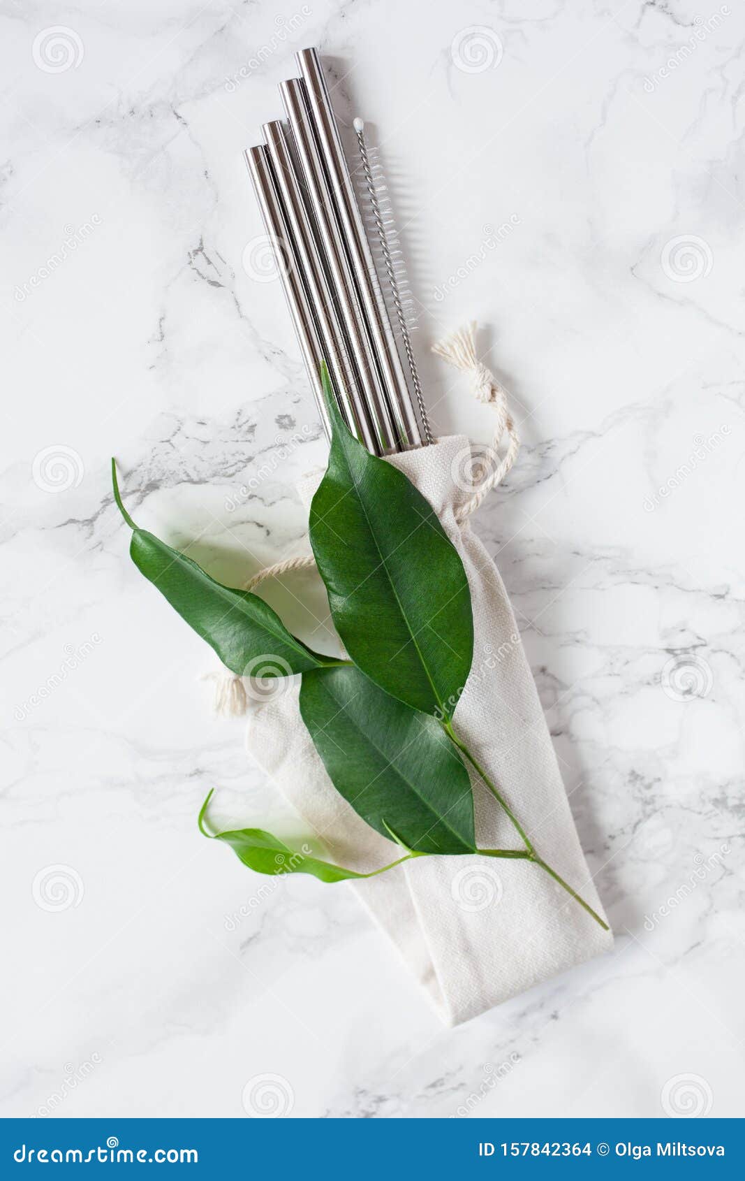 Eco-friendly Reusable Metal Drinking Straw. Zero Waste Concept Stock ...