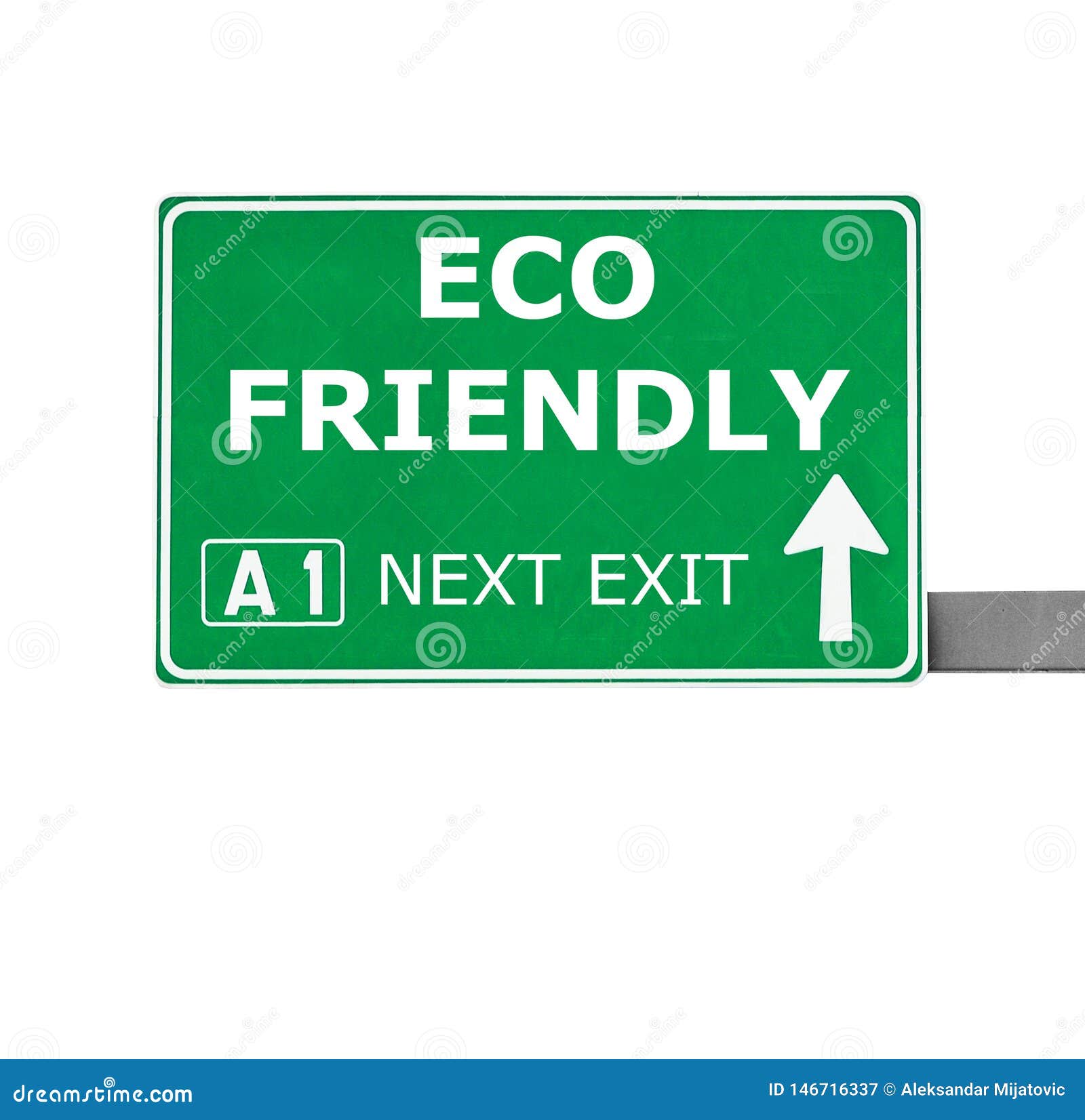 ECO FRIENDLY Road Sign Isolated on White Stock Image - Image of ...