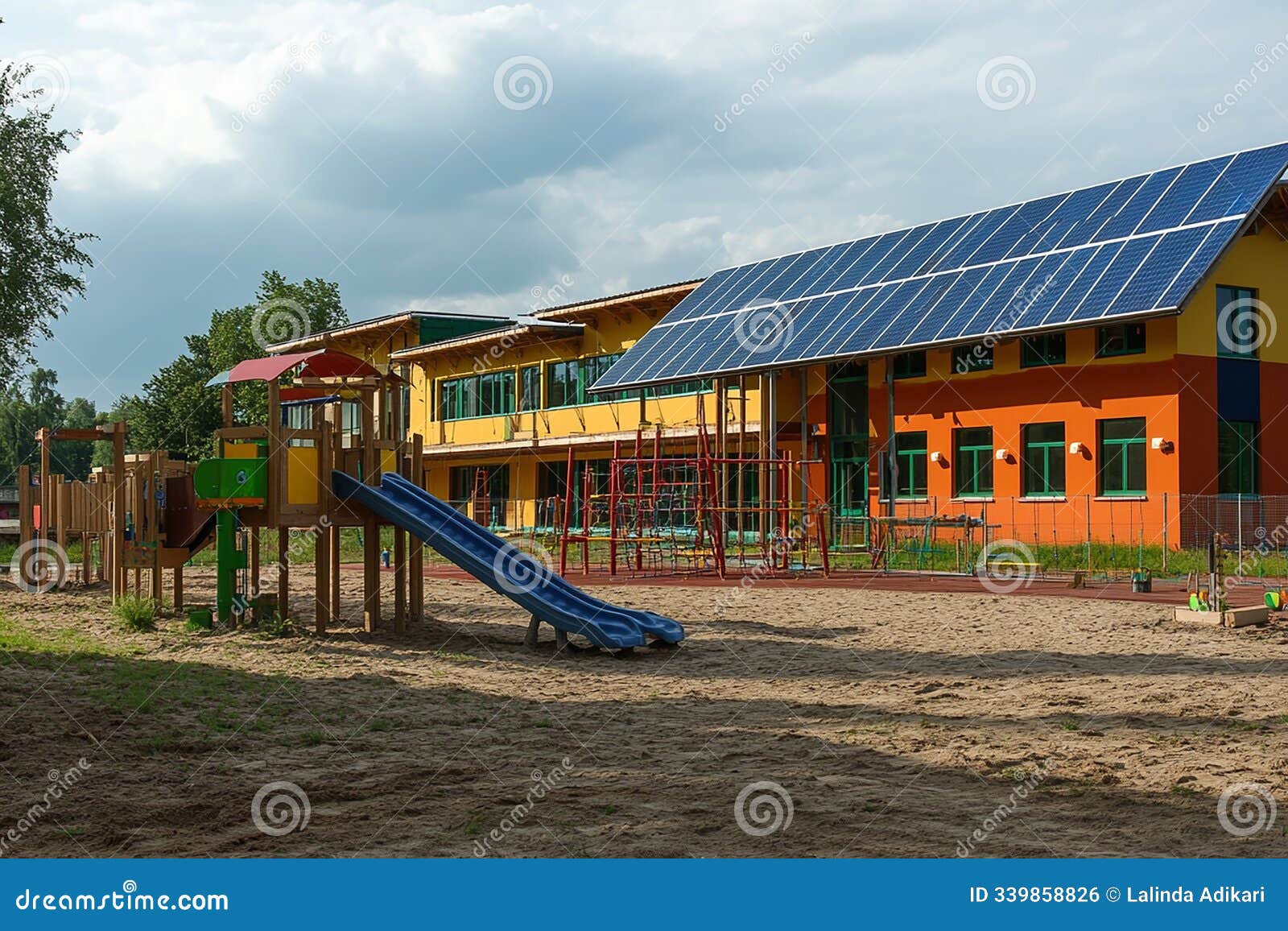 Eco-Friendly School Building Under Construction with Sustainable Design ...