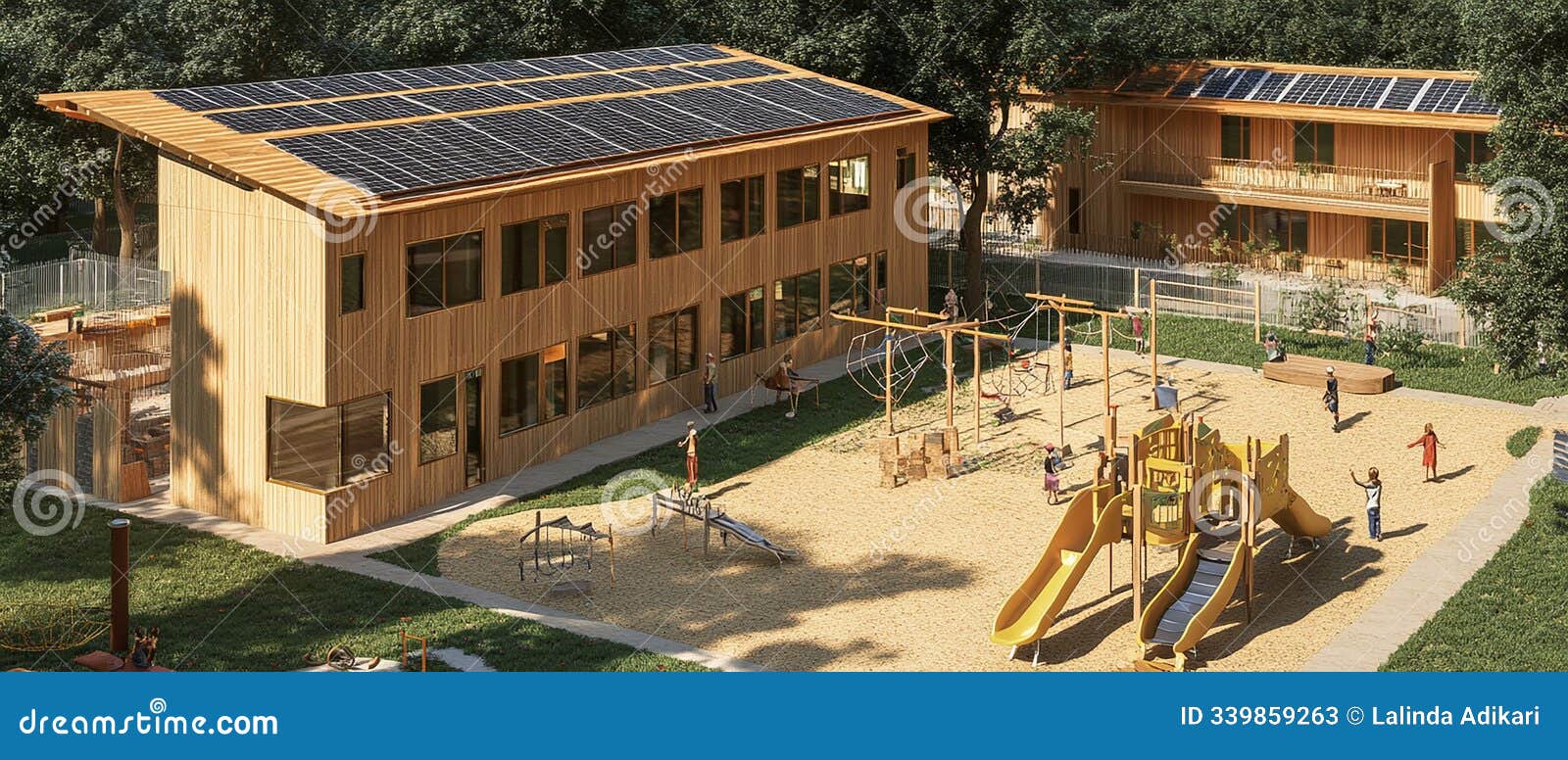 Eco-Friendly School Building Under Construction with Sustainable ...