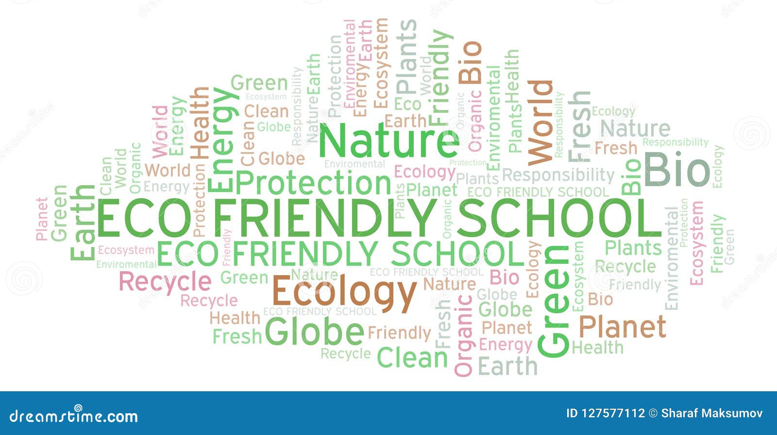 Eco Friendly School Word Cloud. Stock Illustration - Illustration of ...