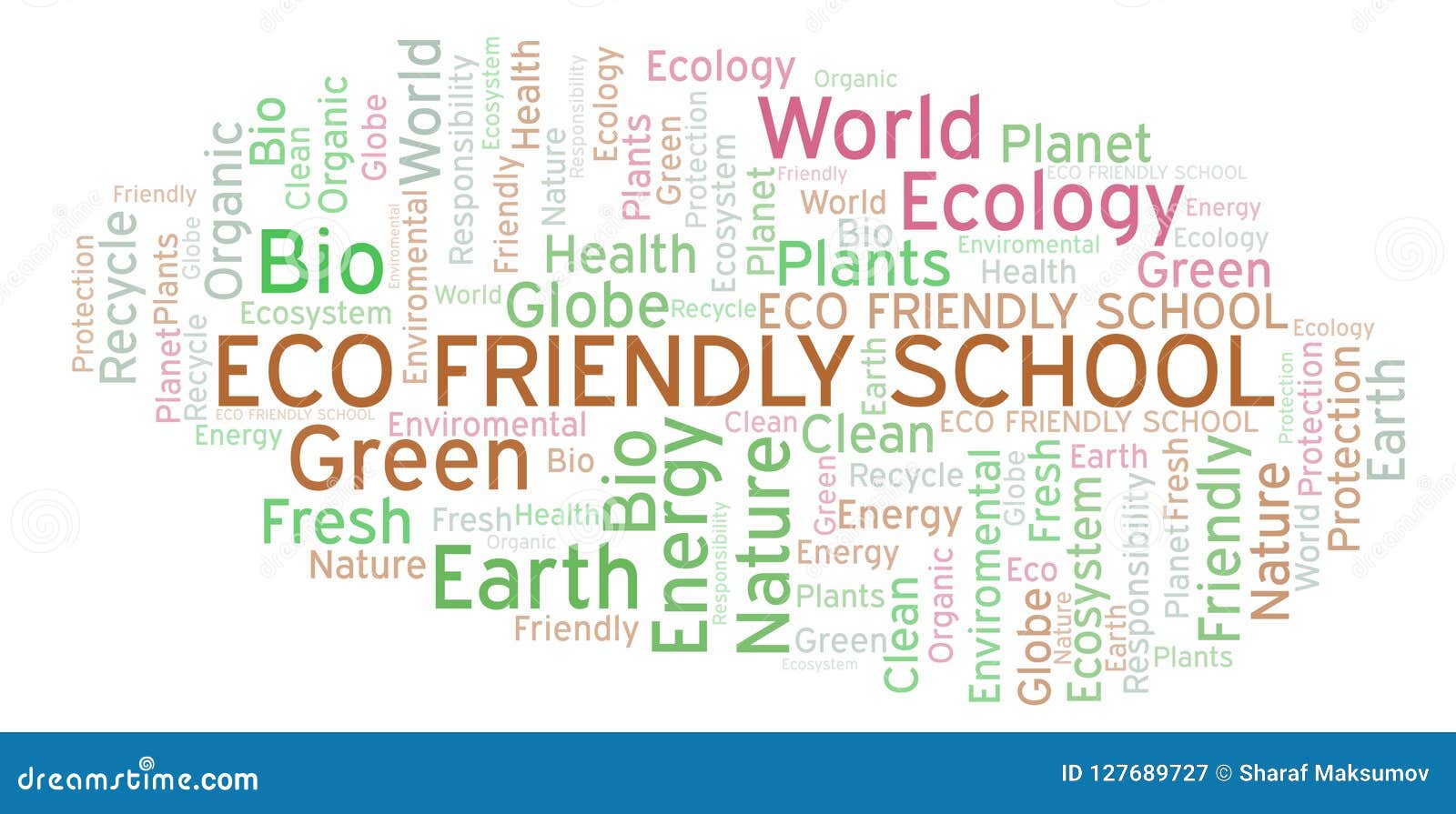 Eco Friendly School Word Cloud. Stock Illustration - Illustration of ...