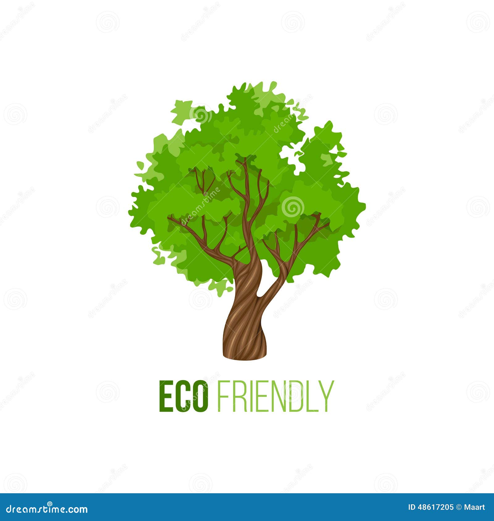Eco Friendly Sign with Green Tree Stock Vector - Illustration of ...
