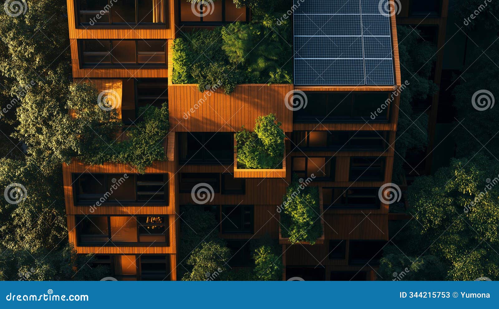 Eco-friendly Structure Featuring a Lush Green Wall and Rooftop Solar ...