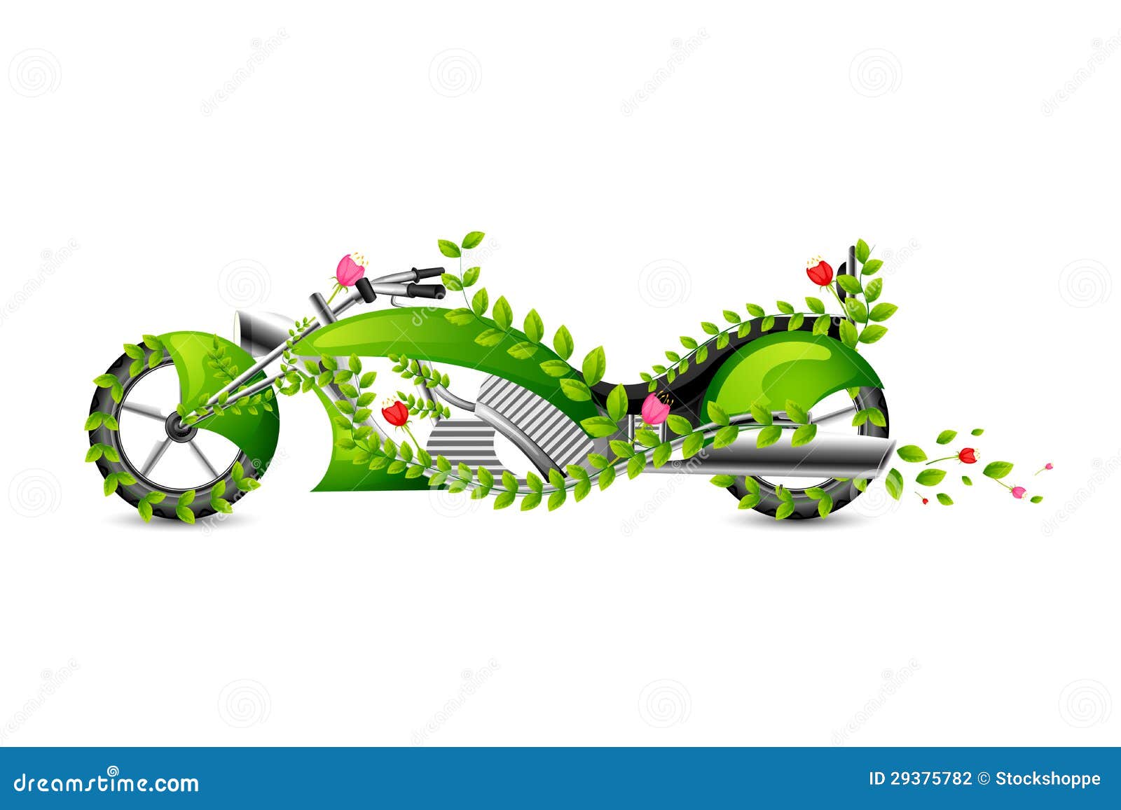 Eco Friendly Style Motor Bike Stock Vector - Illustration of ...