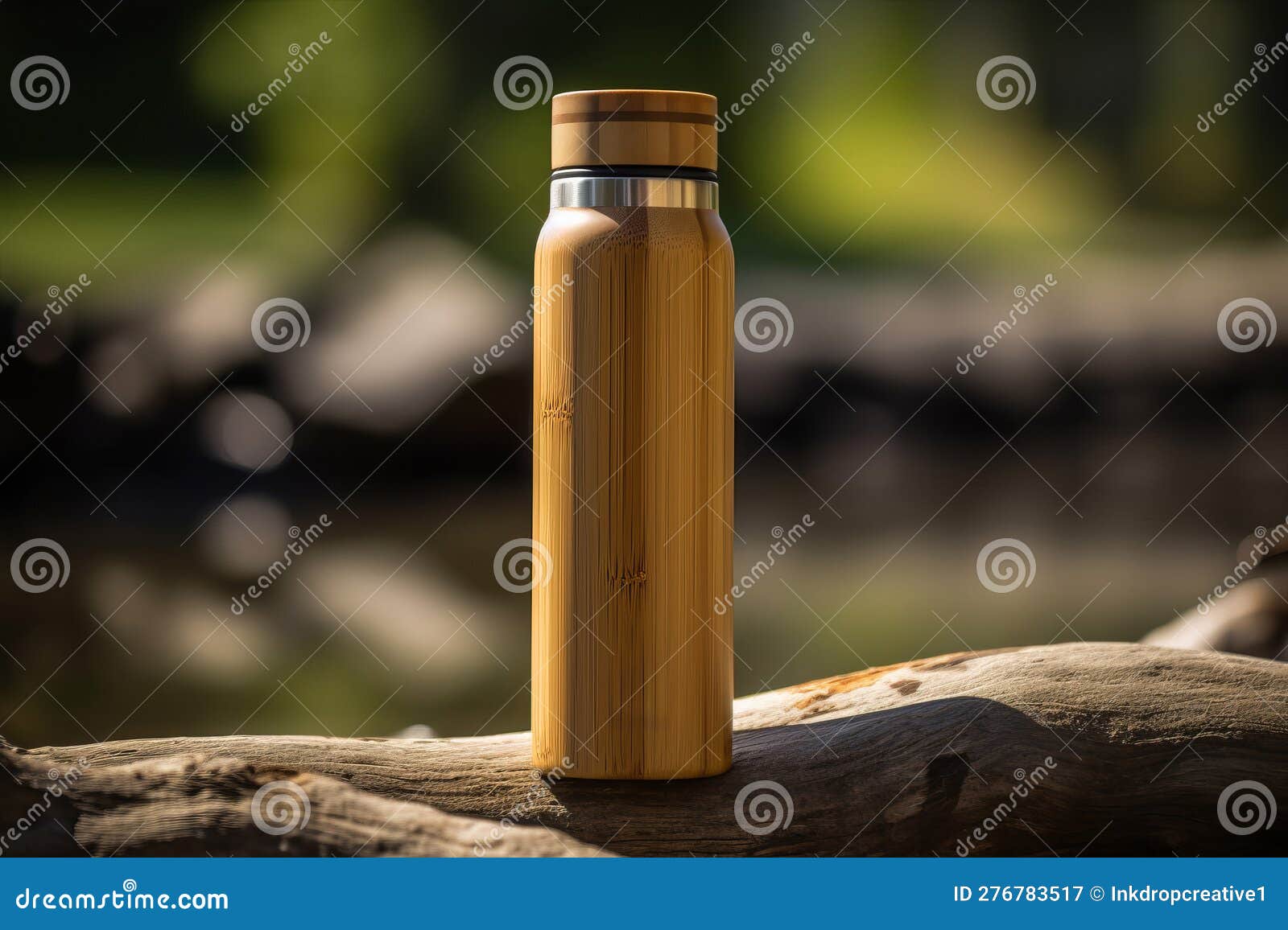An Eco Friendly Sustainable Water Bottle Made from Bamboo. Generative ... An Eco Friendly Sustainable Water Bottle Made from Bamboo. Generative ...