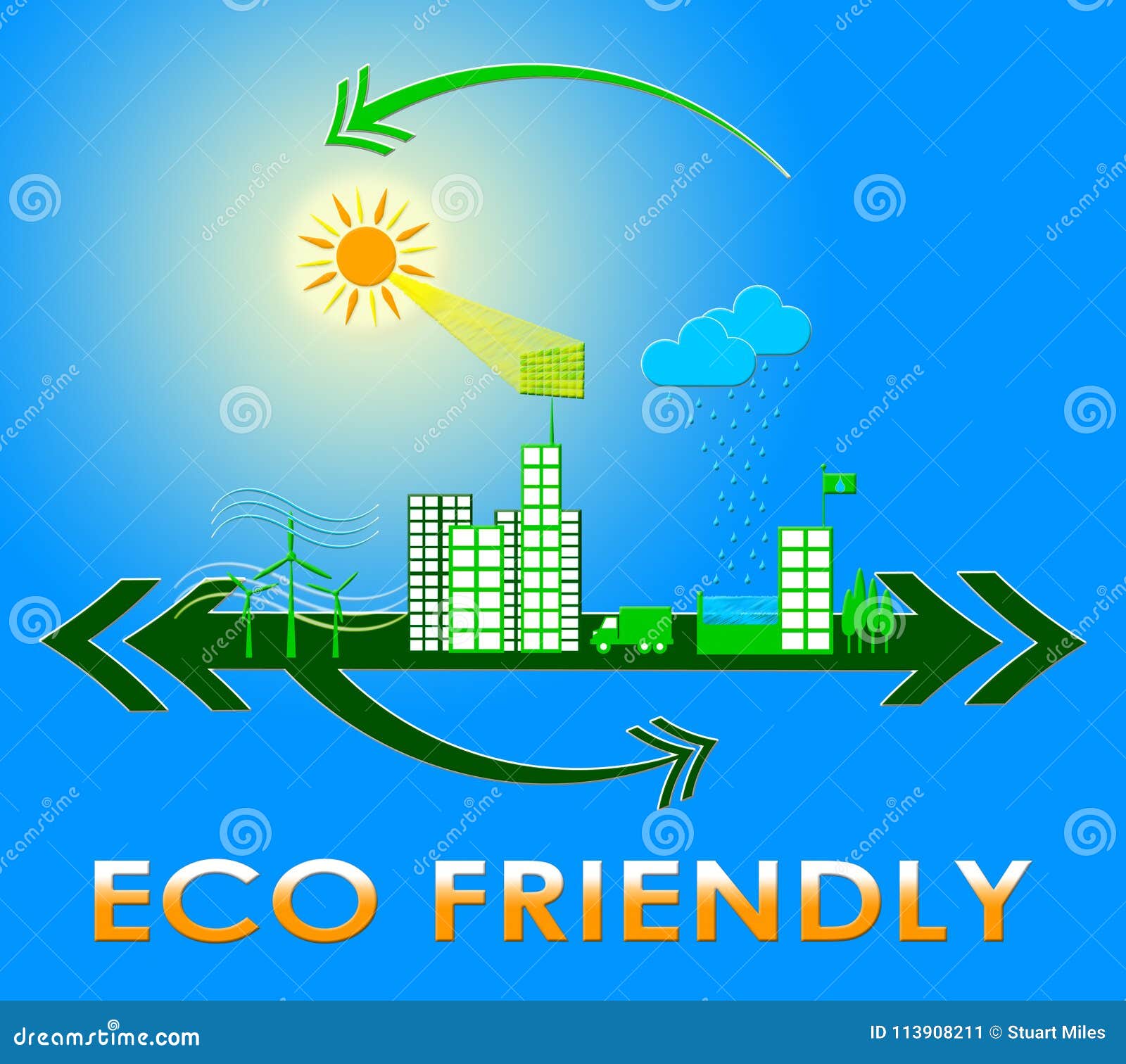 Eco Friendly Meaning Earth Nature 3d Illustration Stock Illustration ...