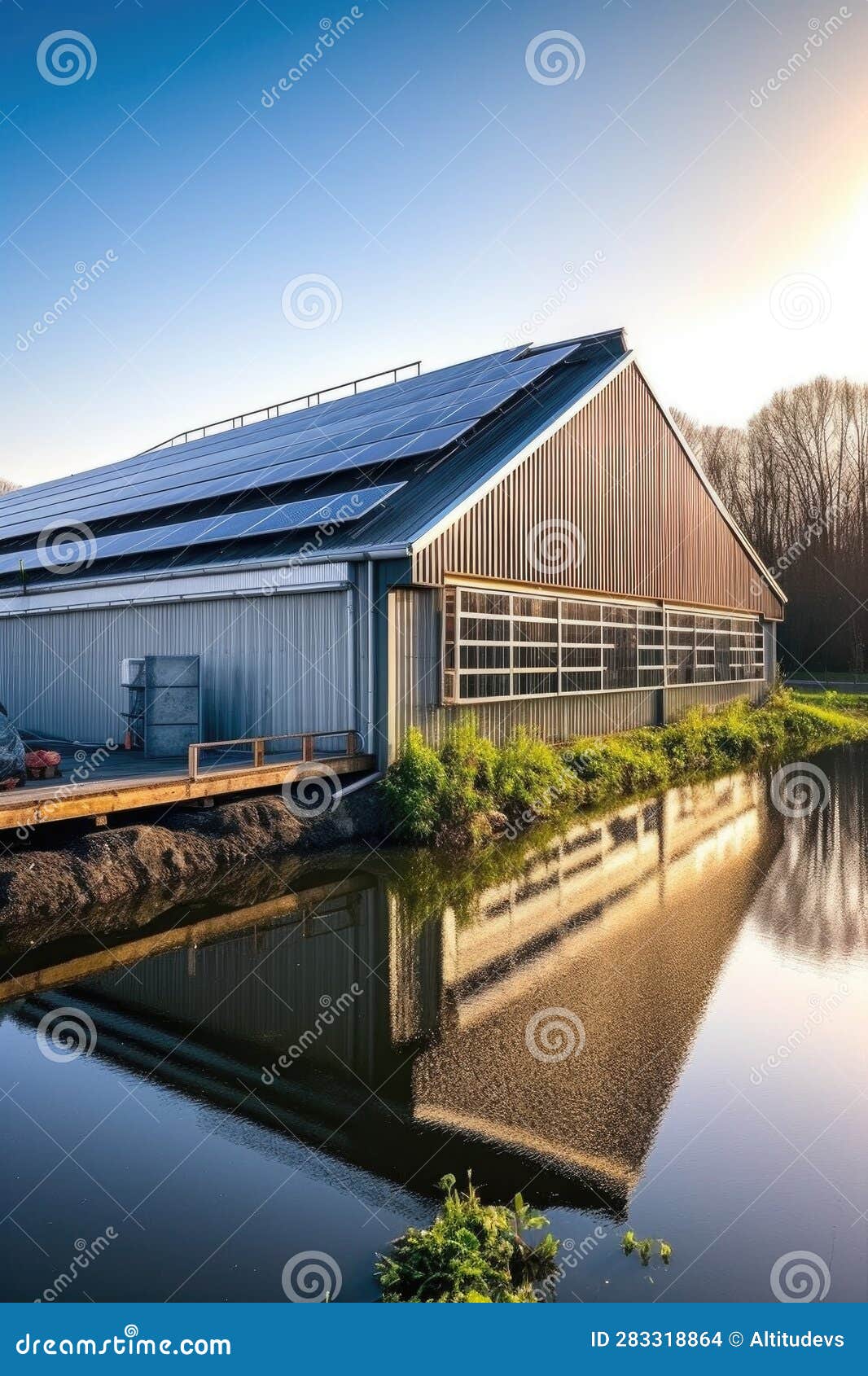 Eco-friendly Warehouse Sustainable Logistics. Large Warehouse Filled ...